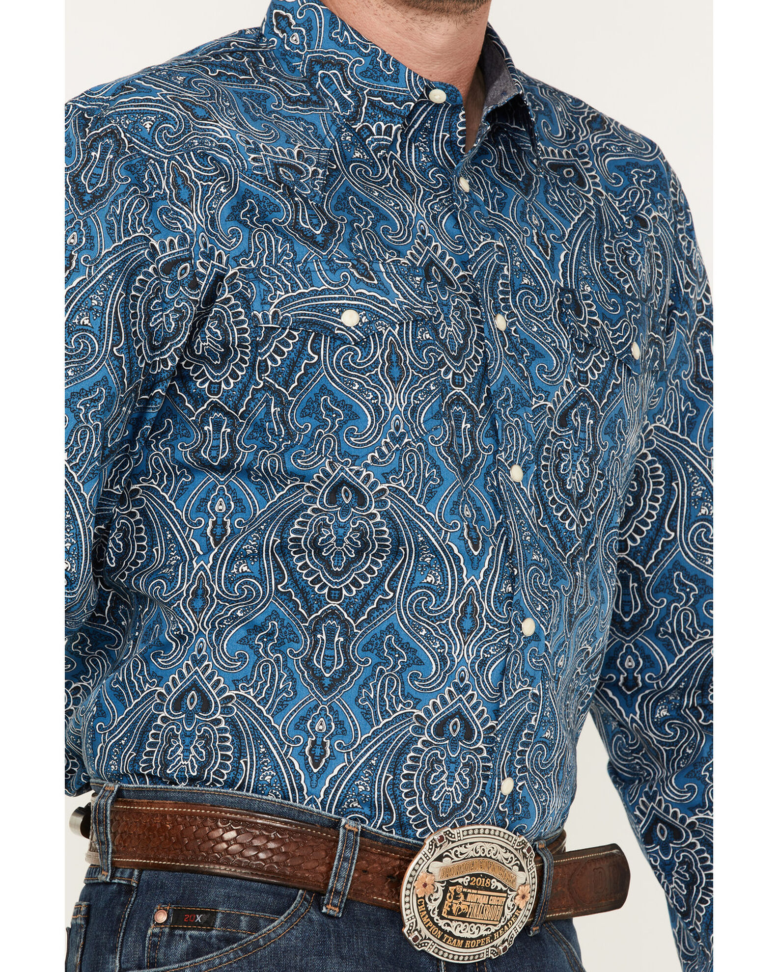 Product Name Cody James Mens Conquistador Printed Long Sleeve Snap