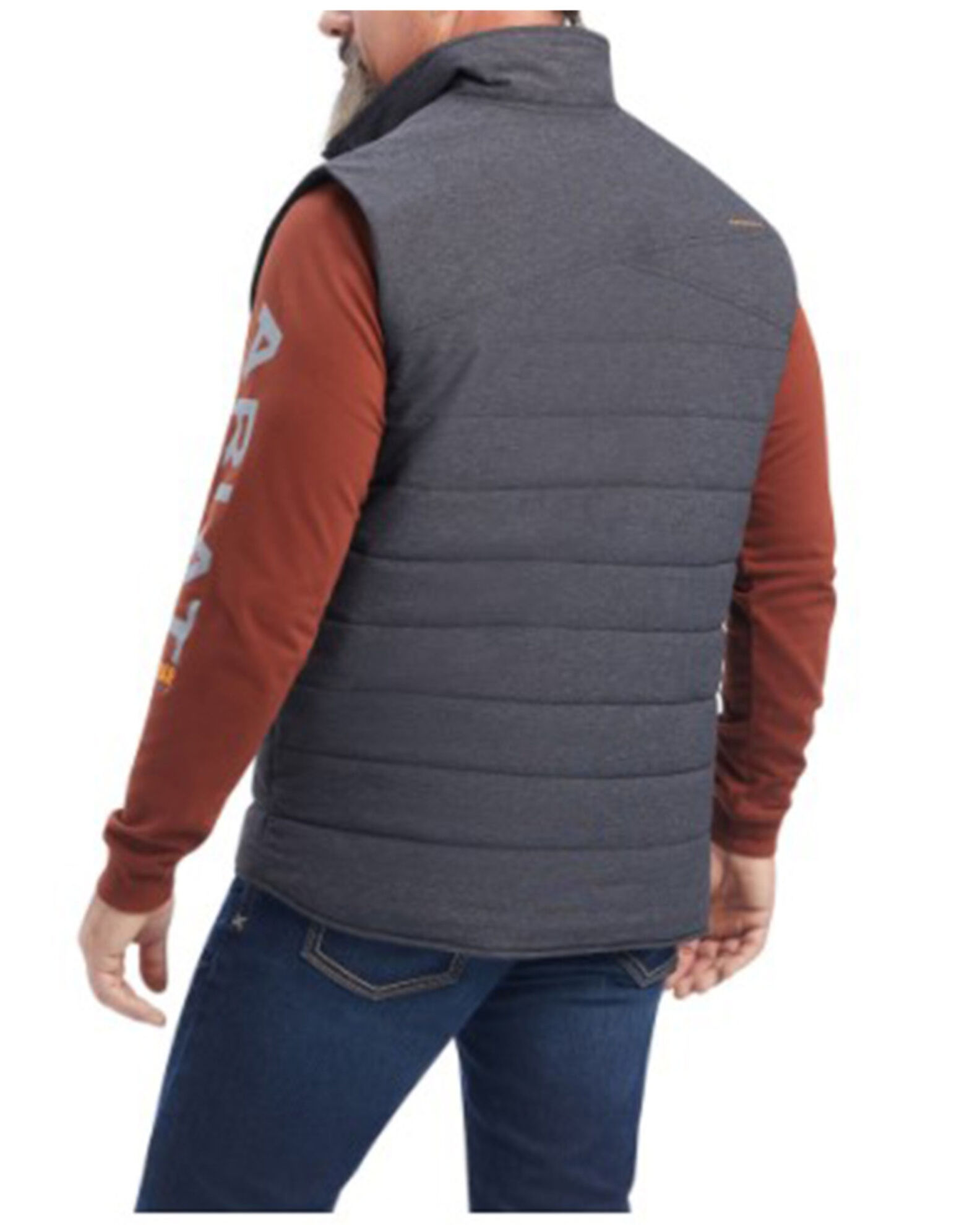 Ariat Men's Rebar Valiant Stretch Canvas Zip-Front Insulated Work Vest ...