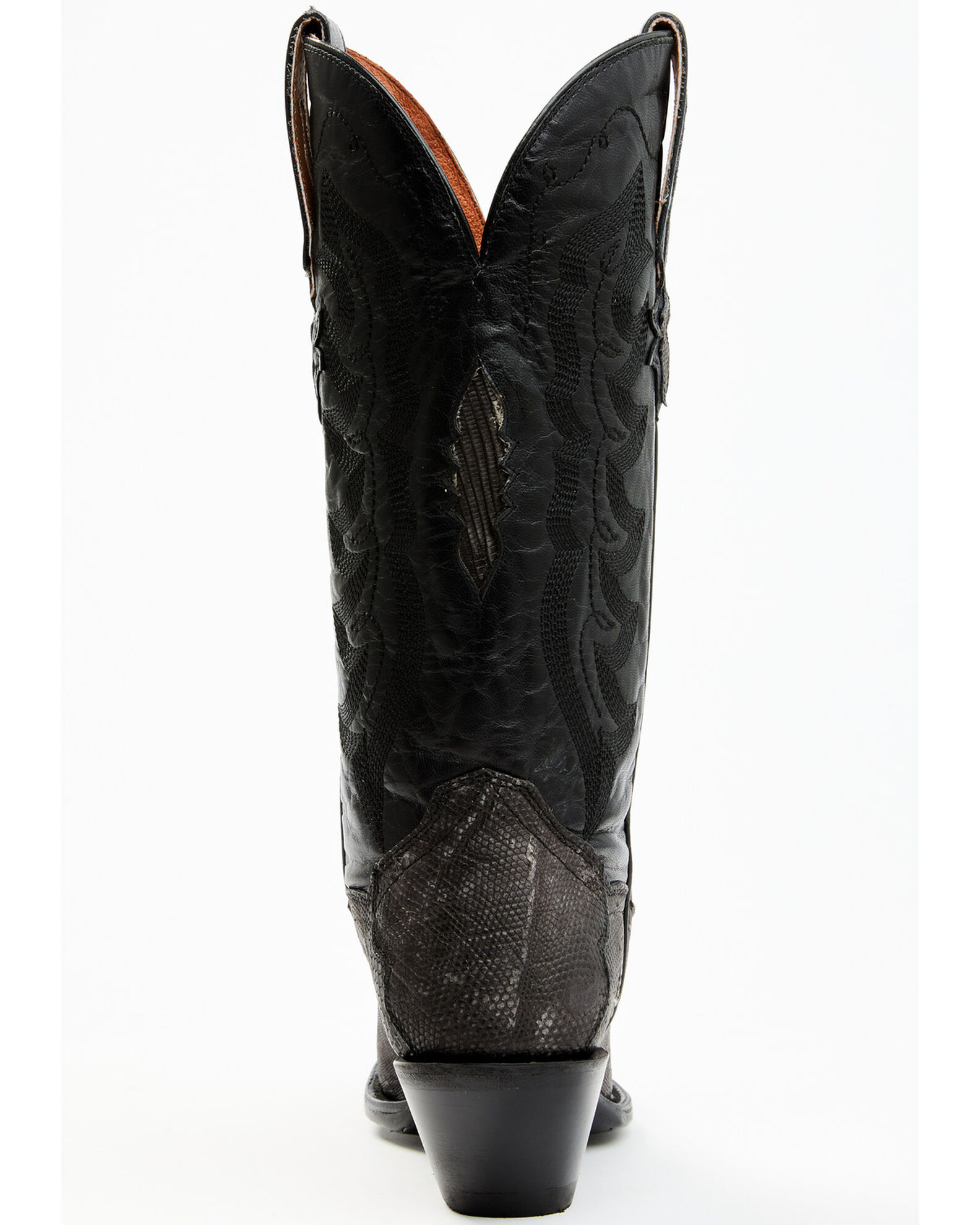 Dan Post Womens Exotic Lizard Western Boots Snip Toe Black