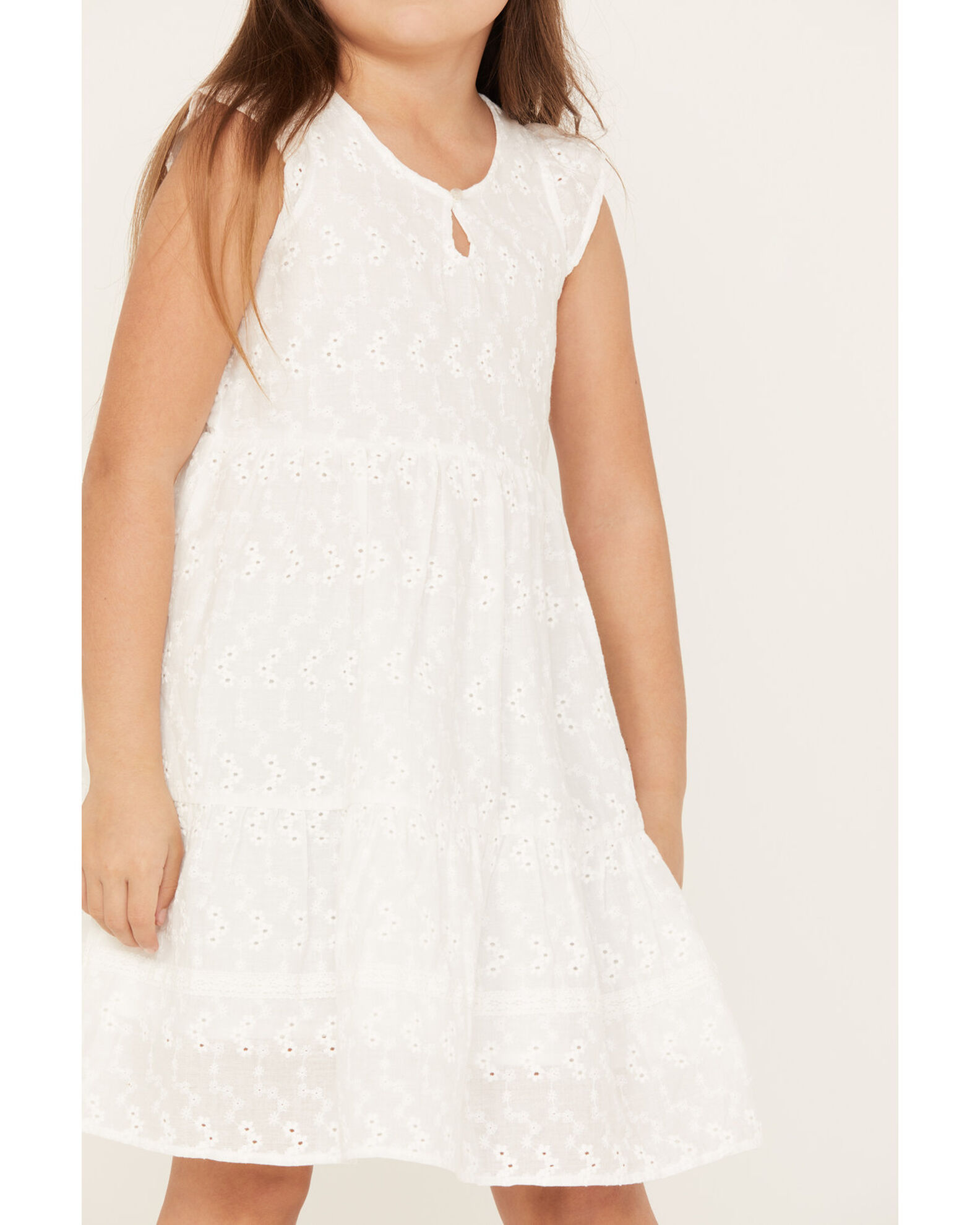 Shyanne Girls' Eyelet Western Dress, White