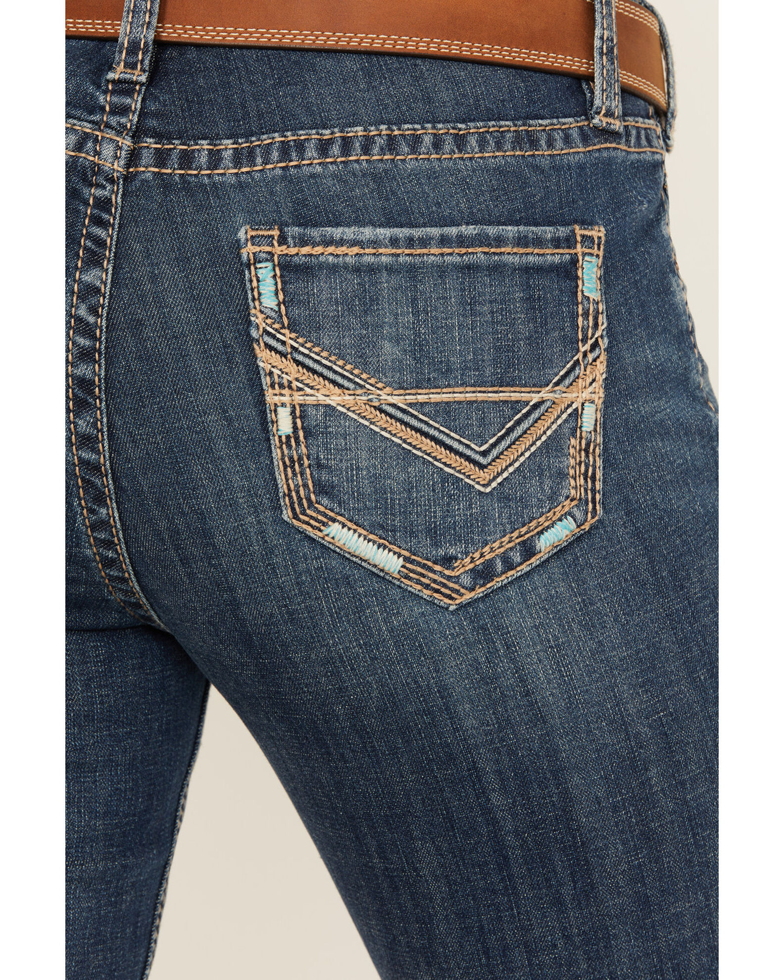 Panhandle Women's Medium Wash Mid Rise Stretch Riding Bootcut Jeans ...