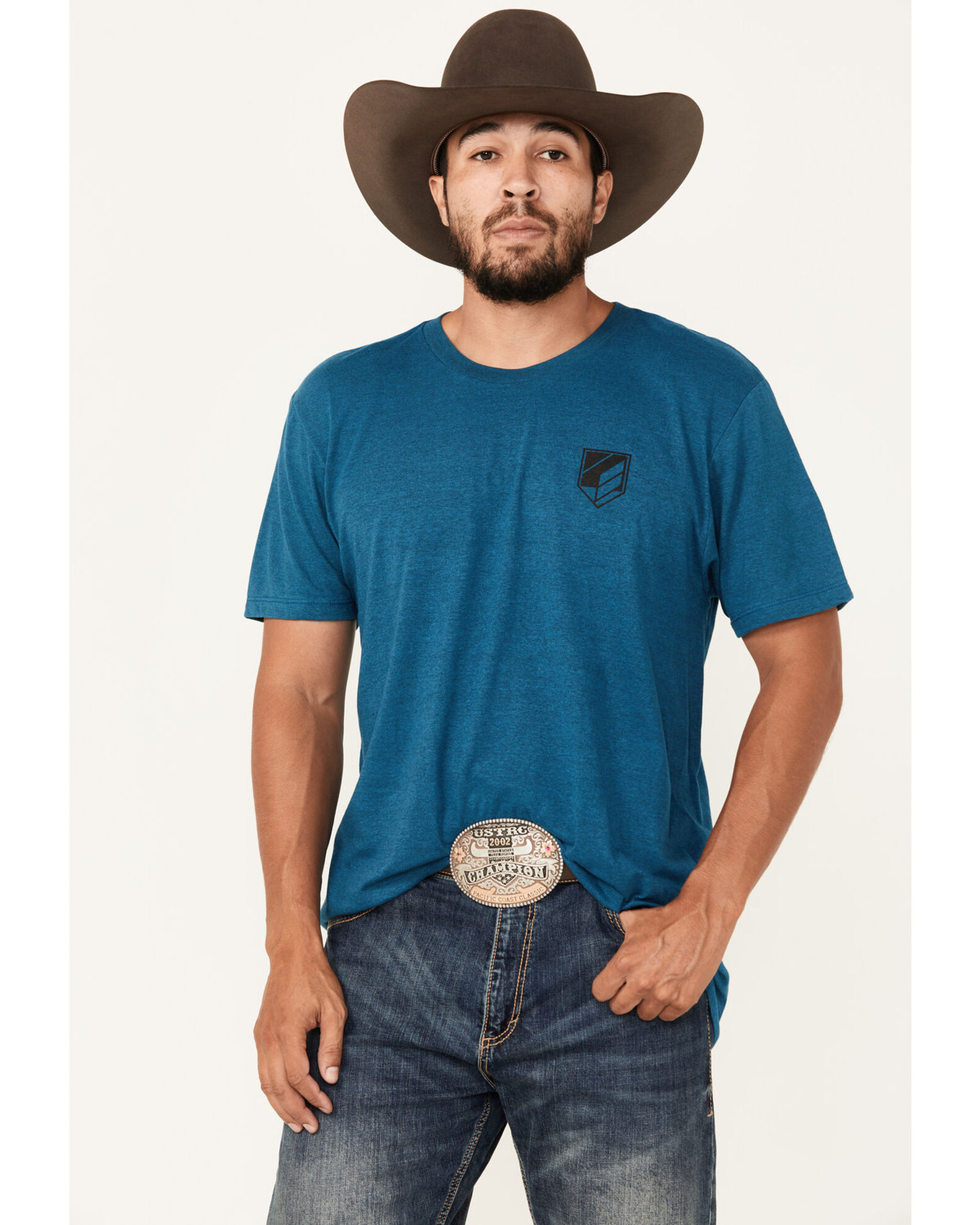 RANK 45® Men's Logo Short Sleeve Graphic T-Shirt, Medium Blue