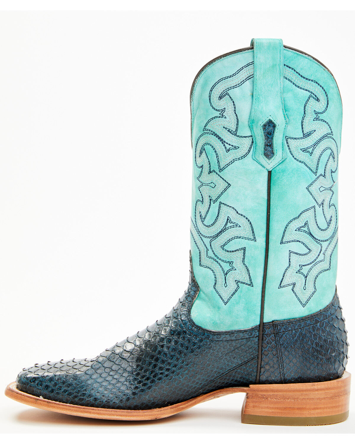Corral Men's Exotic Python Western Boots - Broad Square Toe, Navy