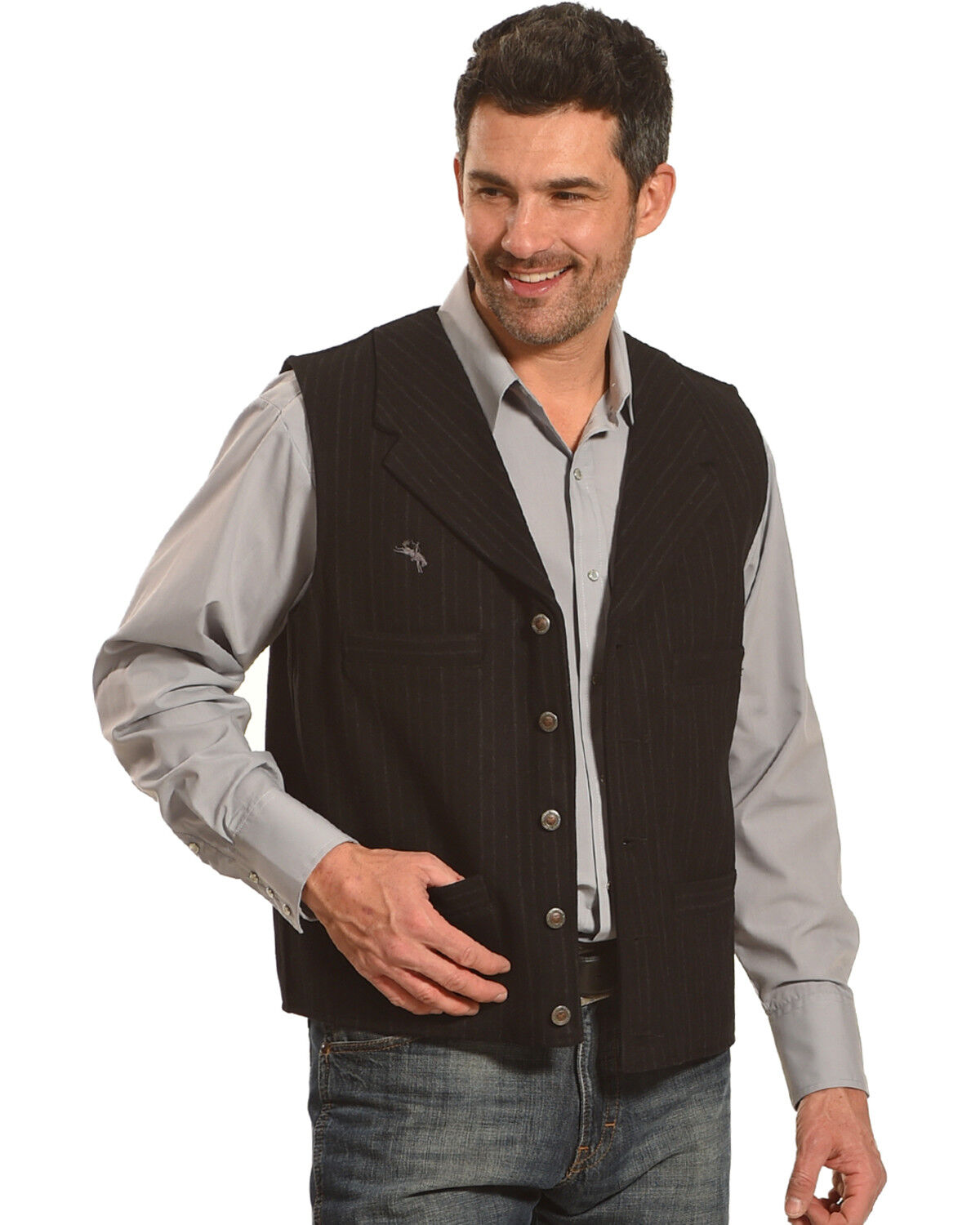 Wyoming Traders Men's Banker's Wool Vest, Black