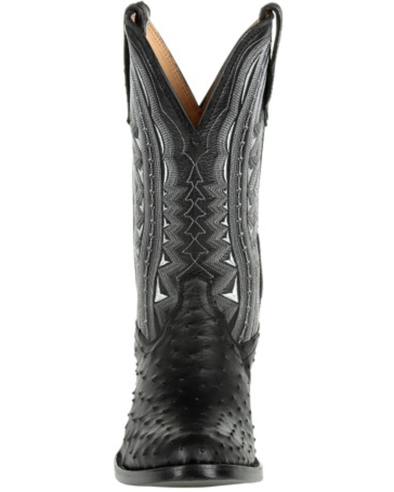 Durango Mens Black Full Quill Ostrich Western Boots Round Toe Boot