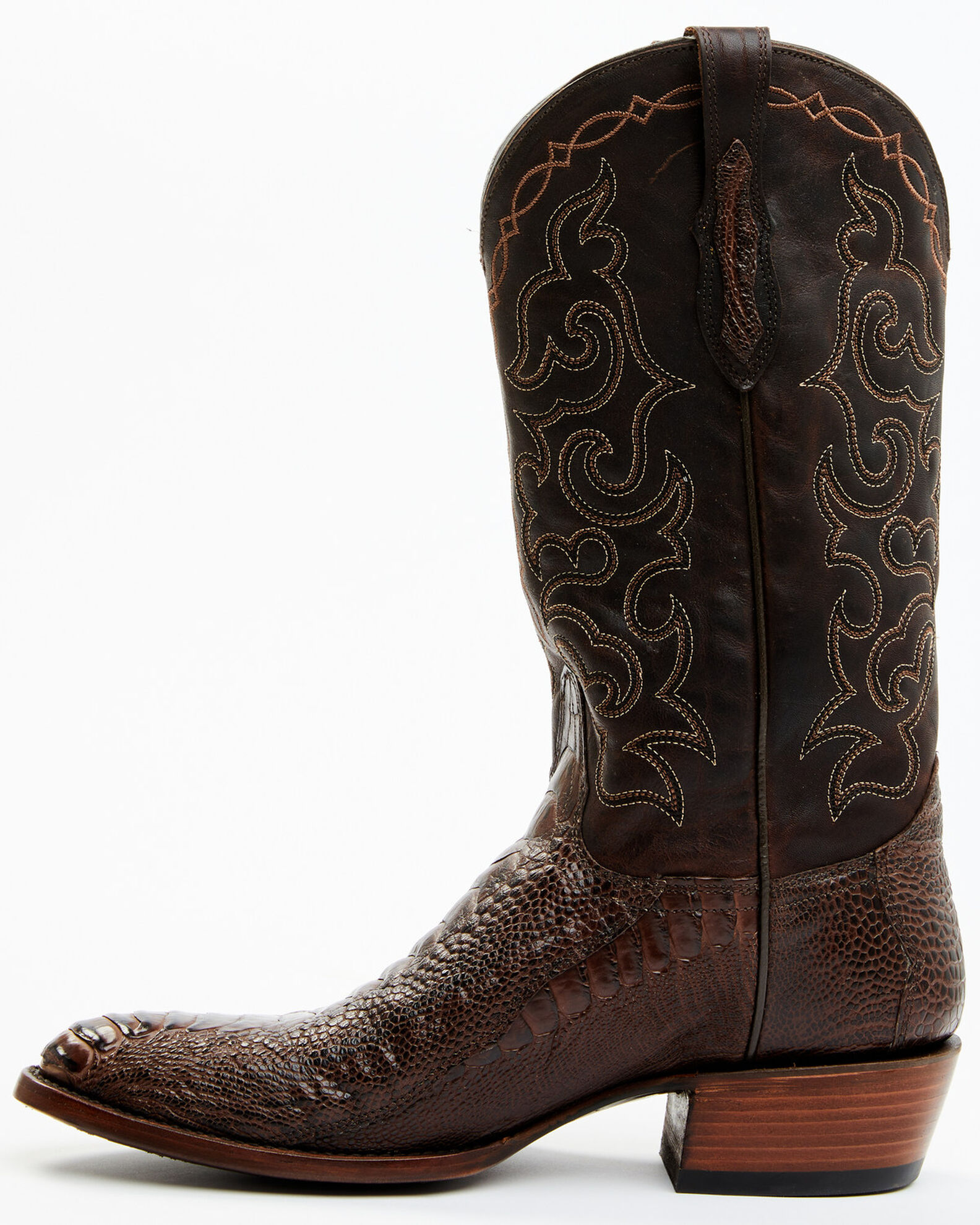 Cody James Men's Exotic Ostrich Leg Western Boots - Round Toe, Brown