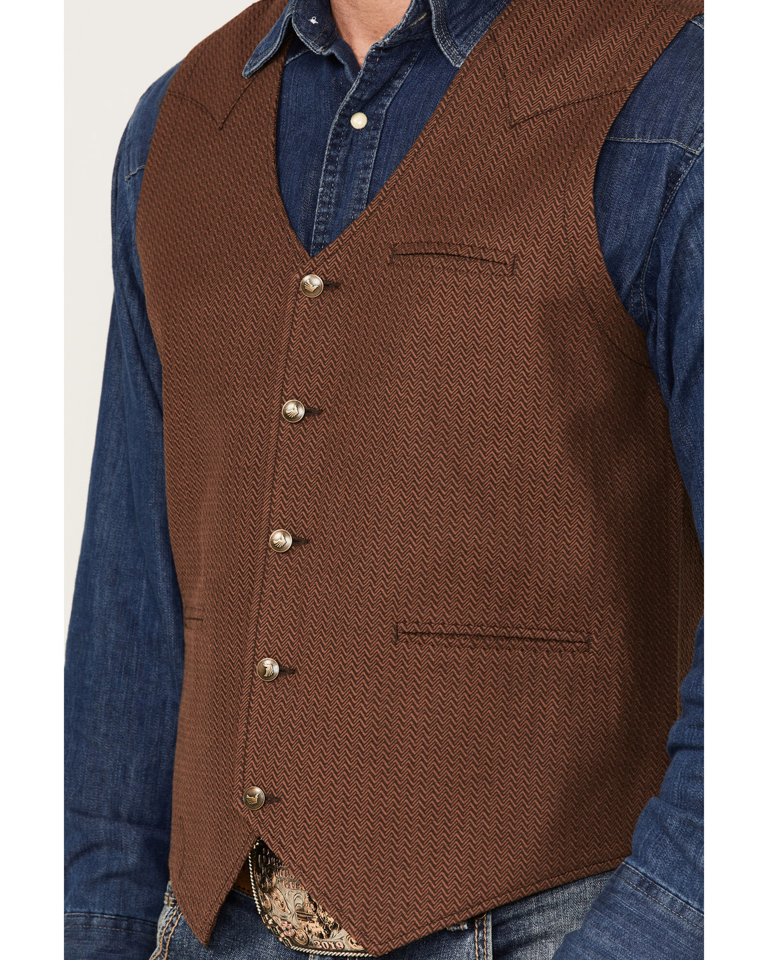 Cody James Mens Sunday Best Vest Brown