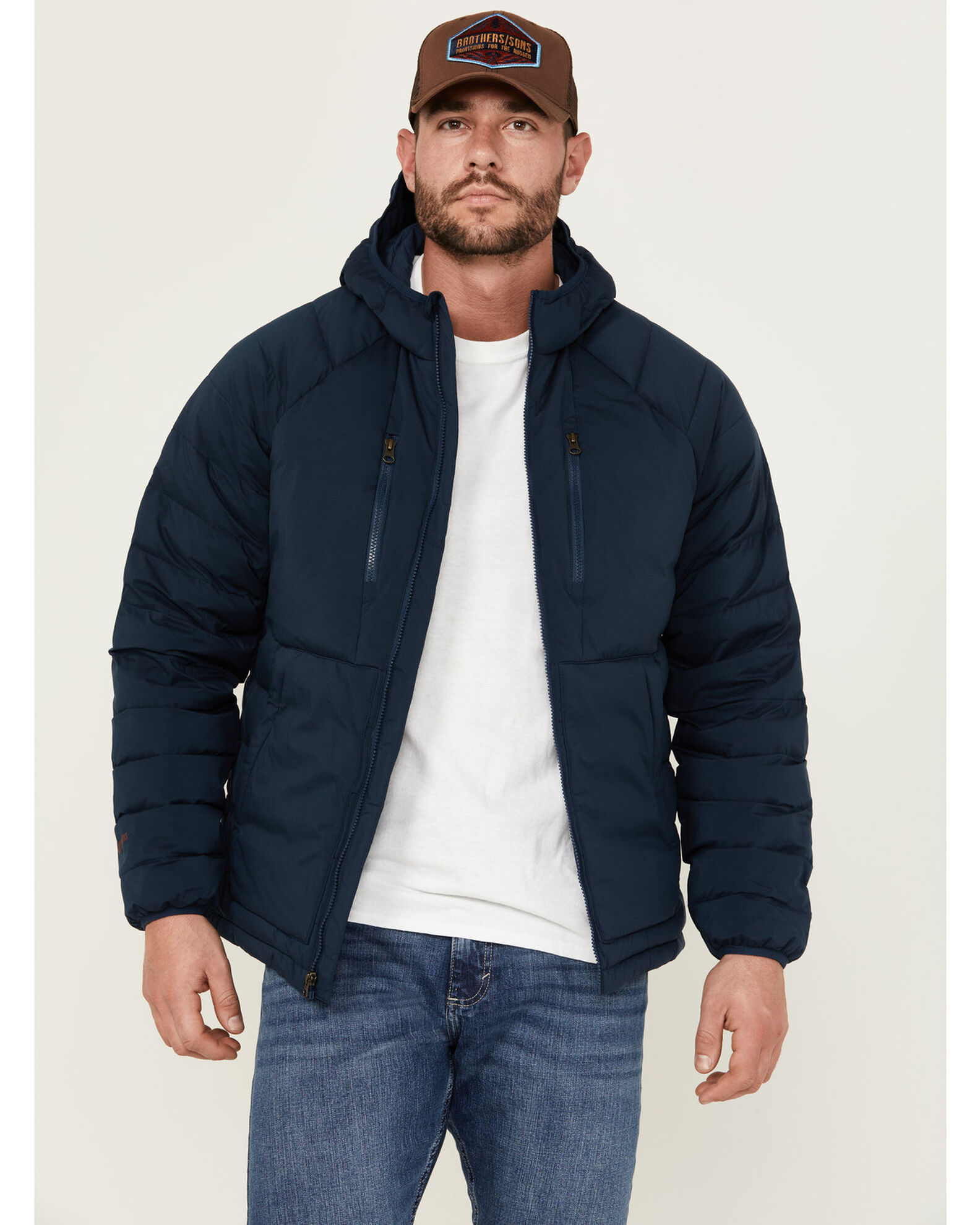 Brothers And Sons Mens Down Hooded Jacket