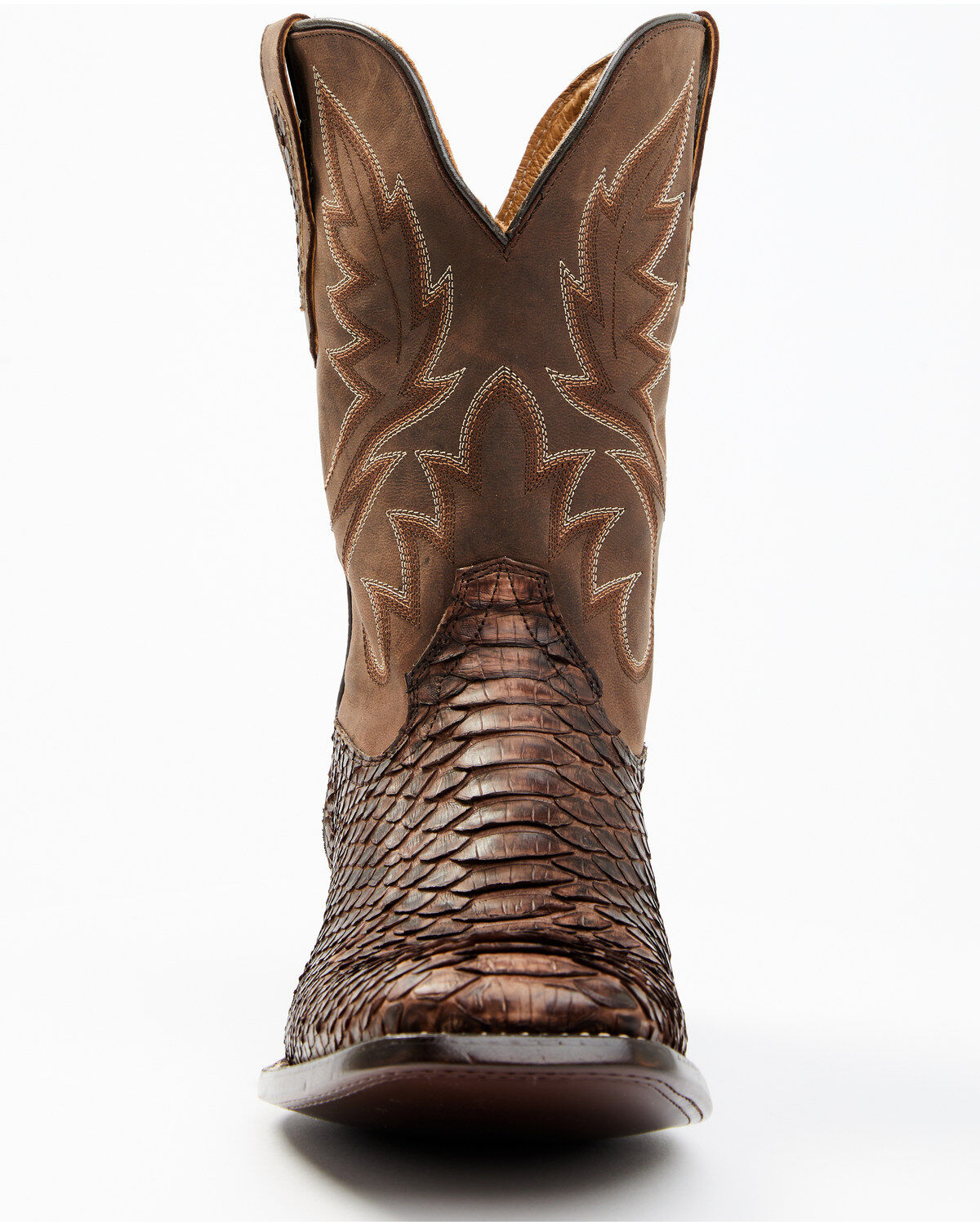 Cody James Men's Exotic Snake Western Boots - Broad Square Toe, Chocolate
