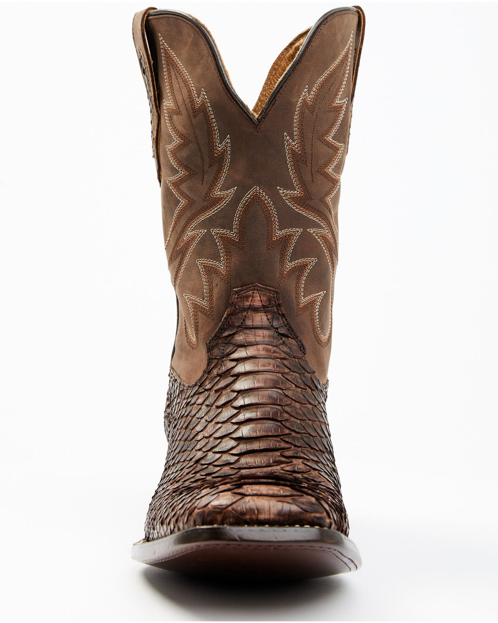Cody James Men's Exotic Snake Western Boots - Broad Square Toe, Chocolate