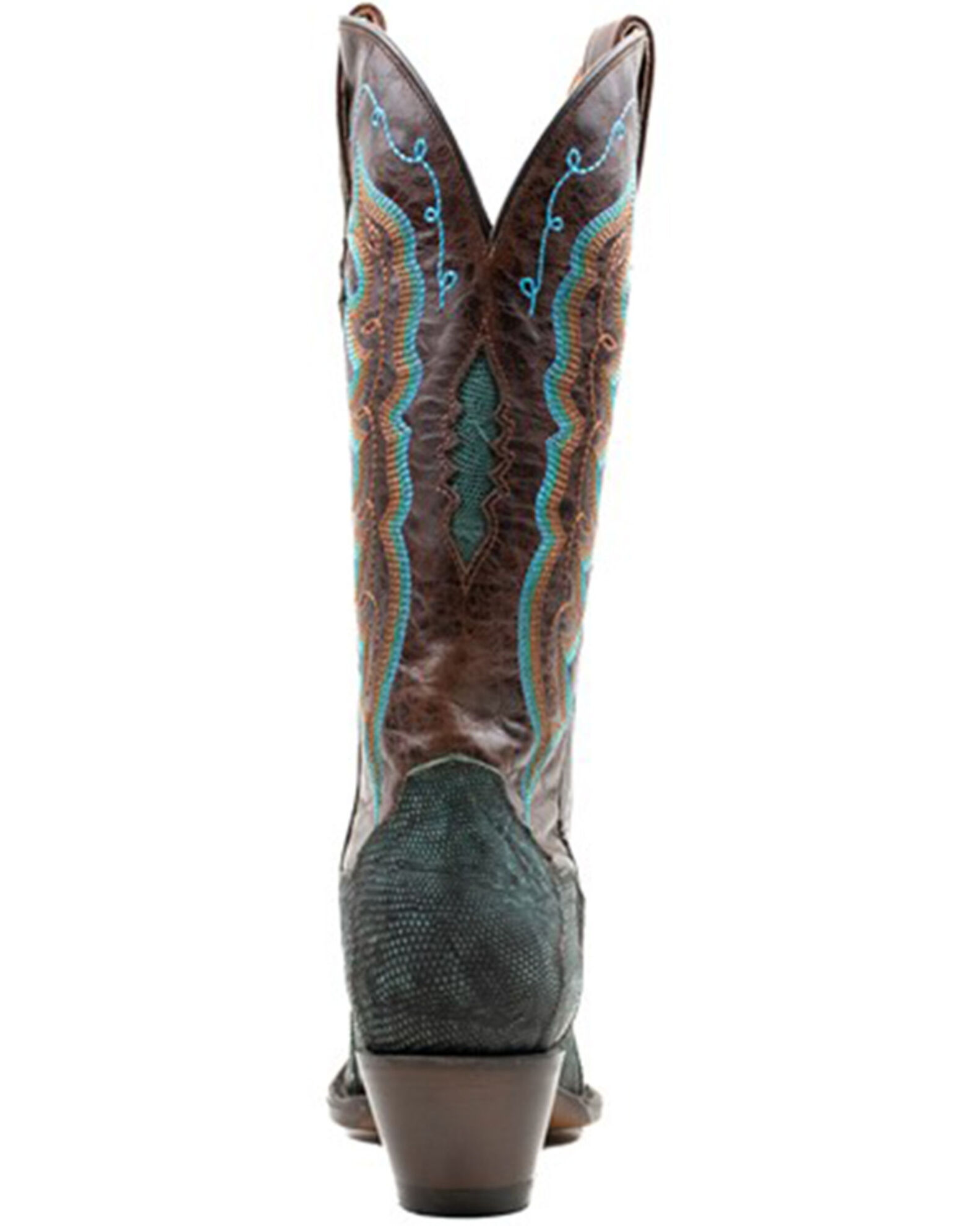 Dan Post Womens Rustic Exotic Lizard Western Boot Snip Toe Turquoise