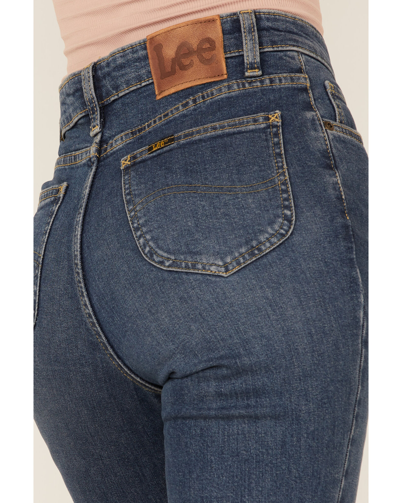 Lee Women's Fast Lane Vintage Modern High Rise Flare Jeans, Blue