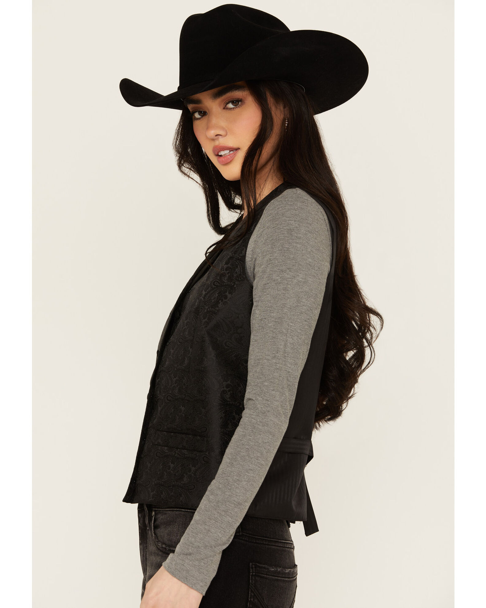 Scully Rangewear Women's Delicate Paisley Vest, Black