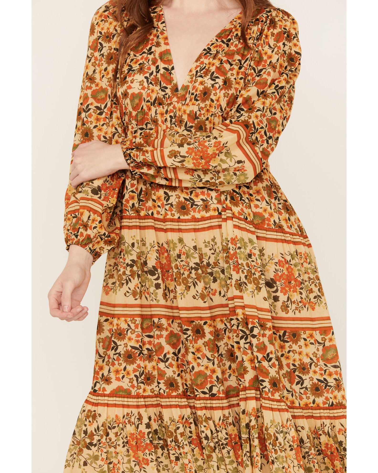 Spell Women's Impala Floral Midi Dress, Gold