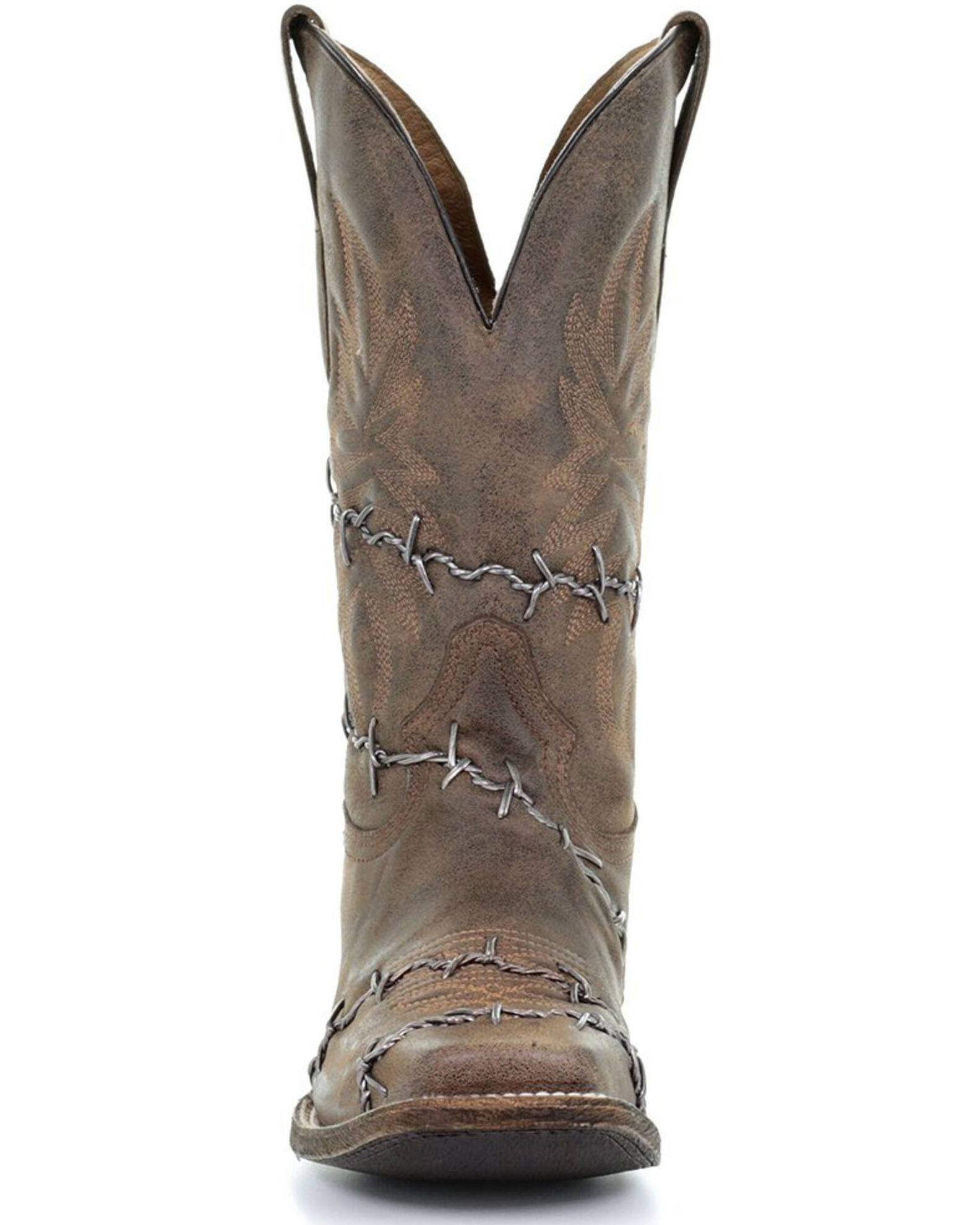 Corral Men's Barbed Wire Western Boots - Broad Square Toe, Brown