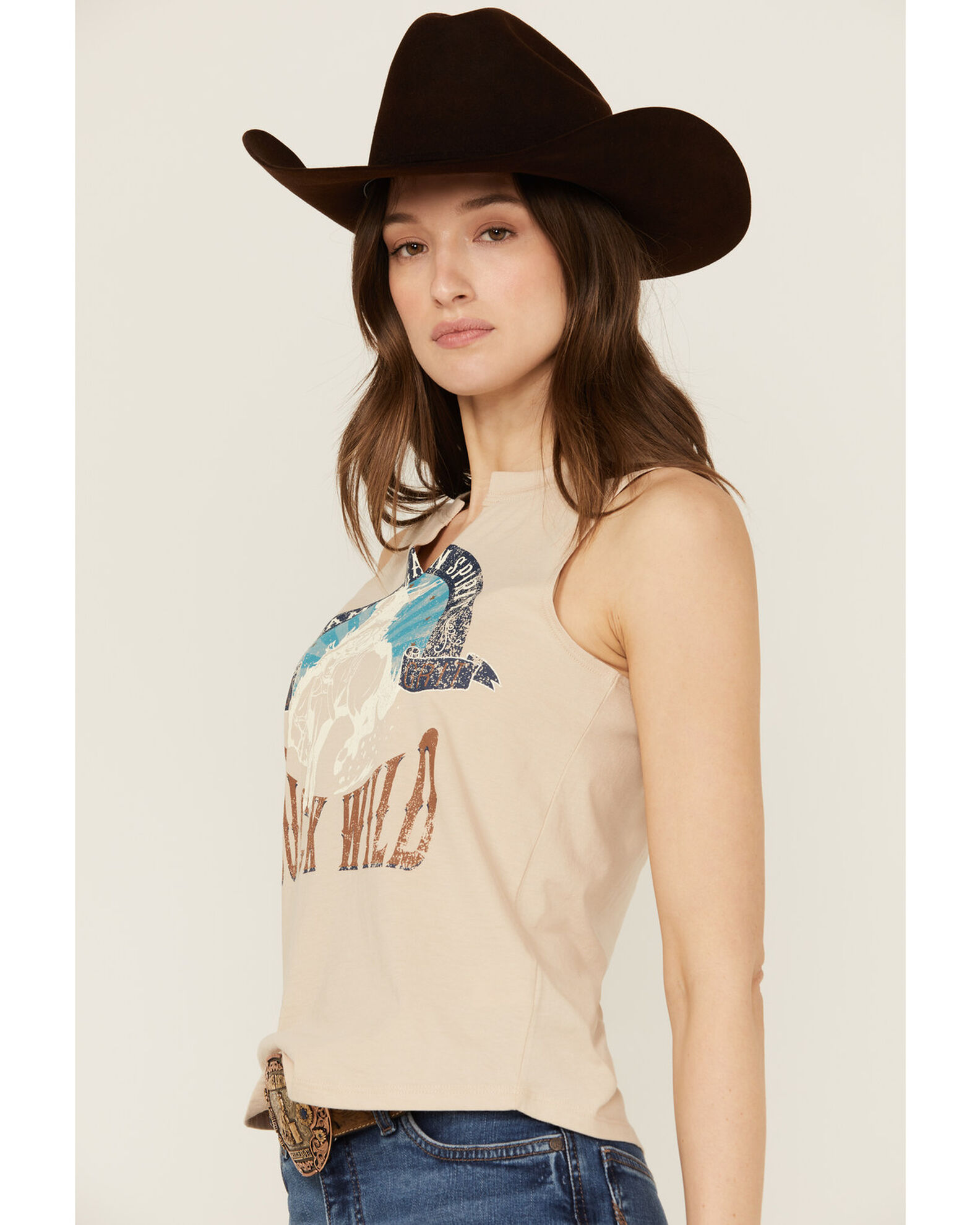 Product Name: Shyanne Women's Buck Wild Sleeveless Graphic Tank