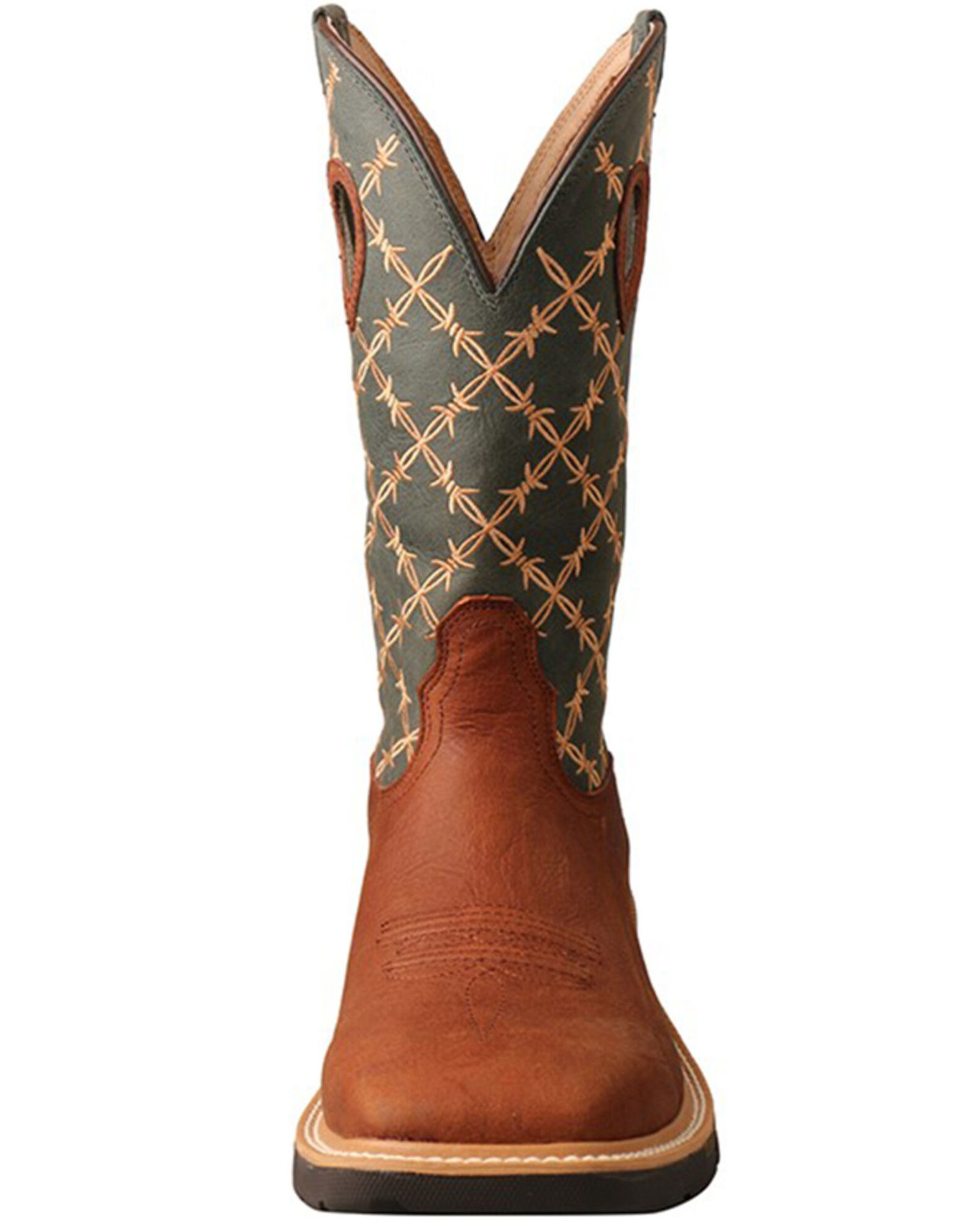 Twisted X Men's Barbed Wire Western Work Boots - Soft Toe, Brown