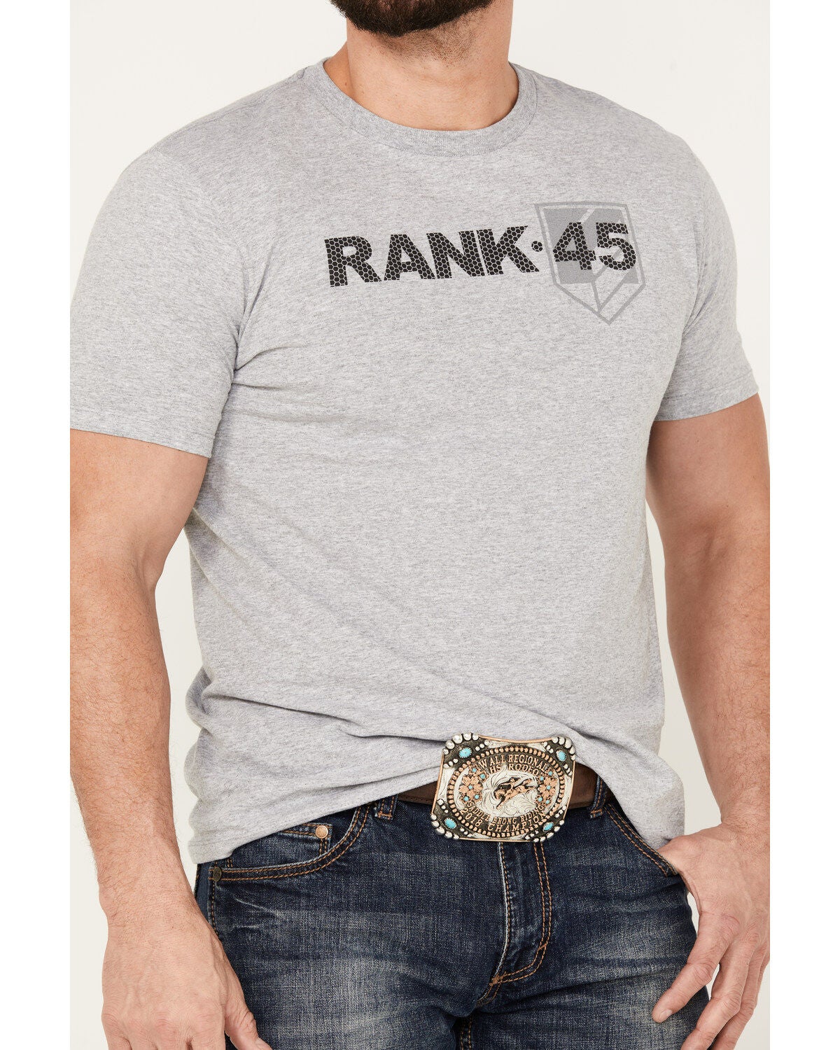 RANK 45® Men's Logo Short Sleeve Graphic T-Shirt, Grey