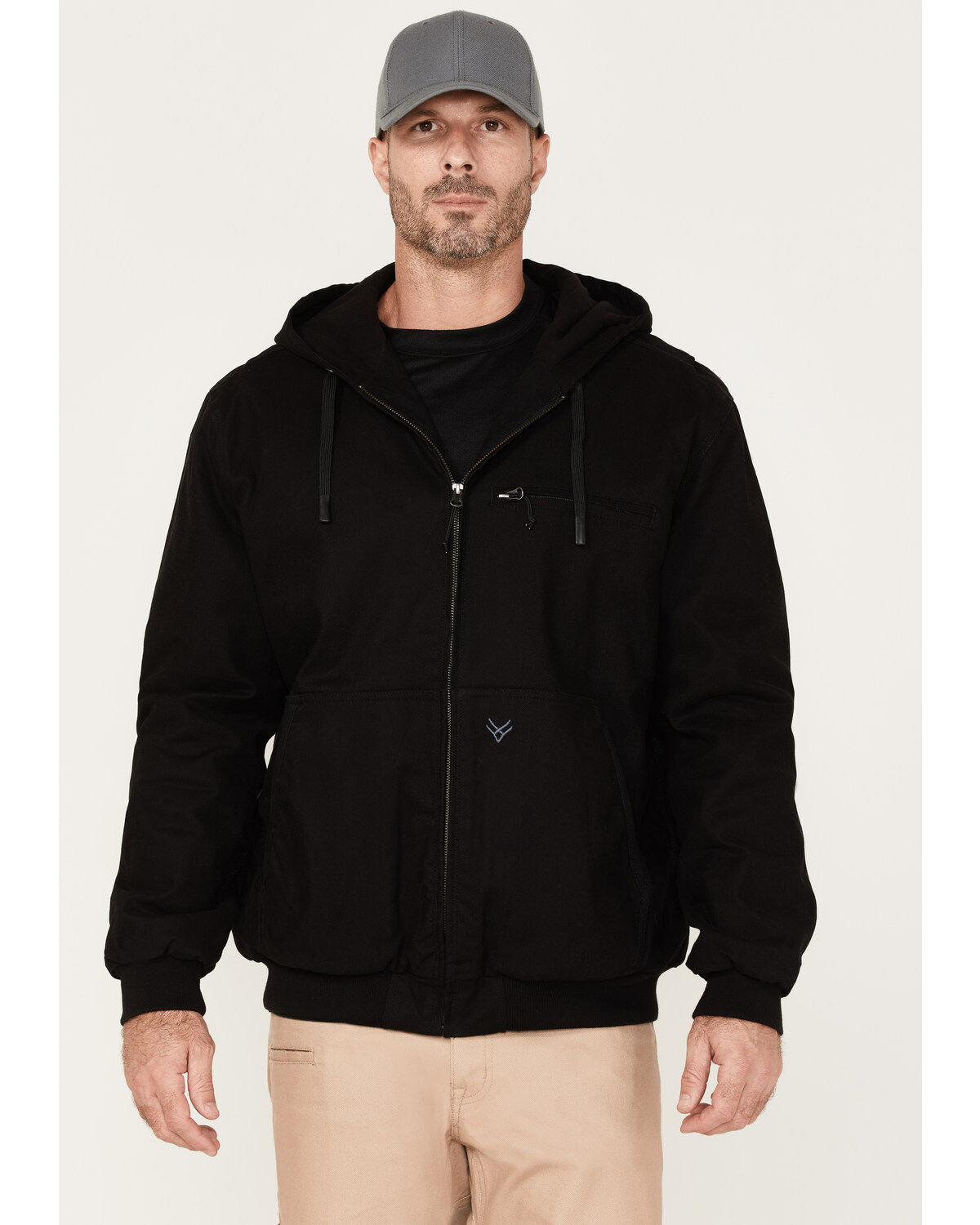 Hawx Men's Pro Hooded Bomber Jacket, Black