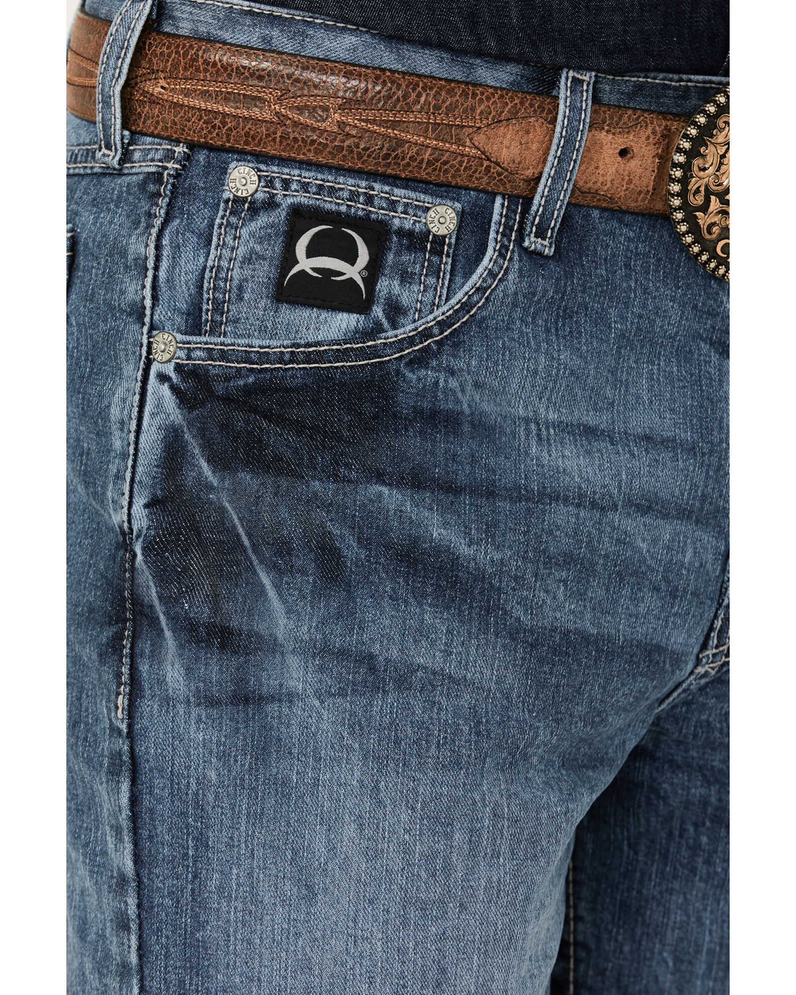 Cinch Men's Black Label 2.0 Medium Wash Loose Fit Tapered Denim Jeans ...