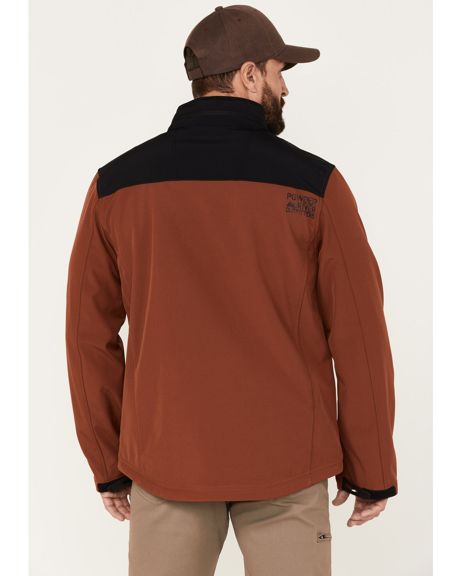 Powder River Outfitters Men's Solid Softshell Jacket, Rust Copper
