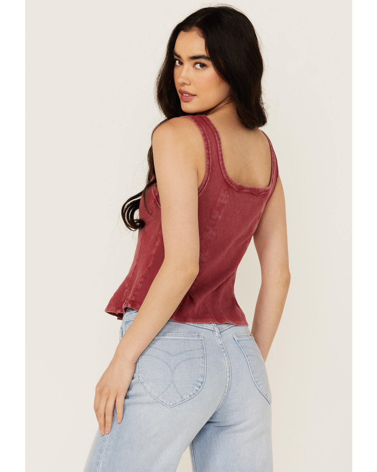 Free People Women's Roller Tank, Maroon