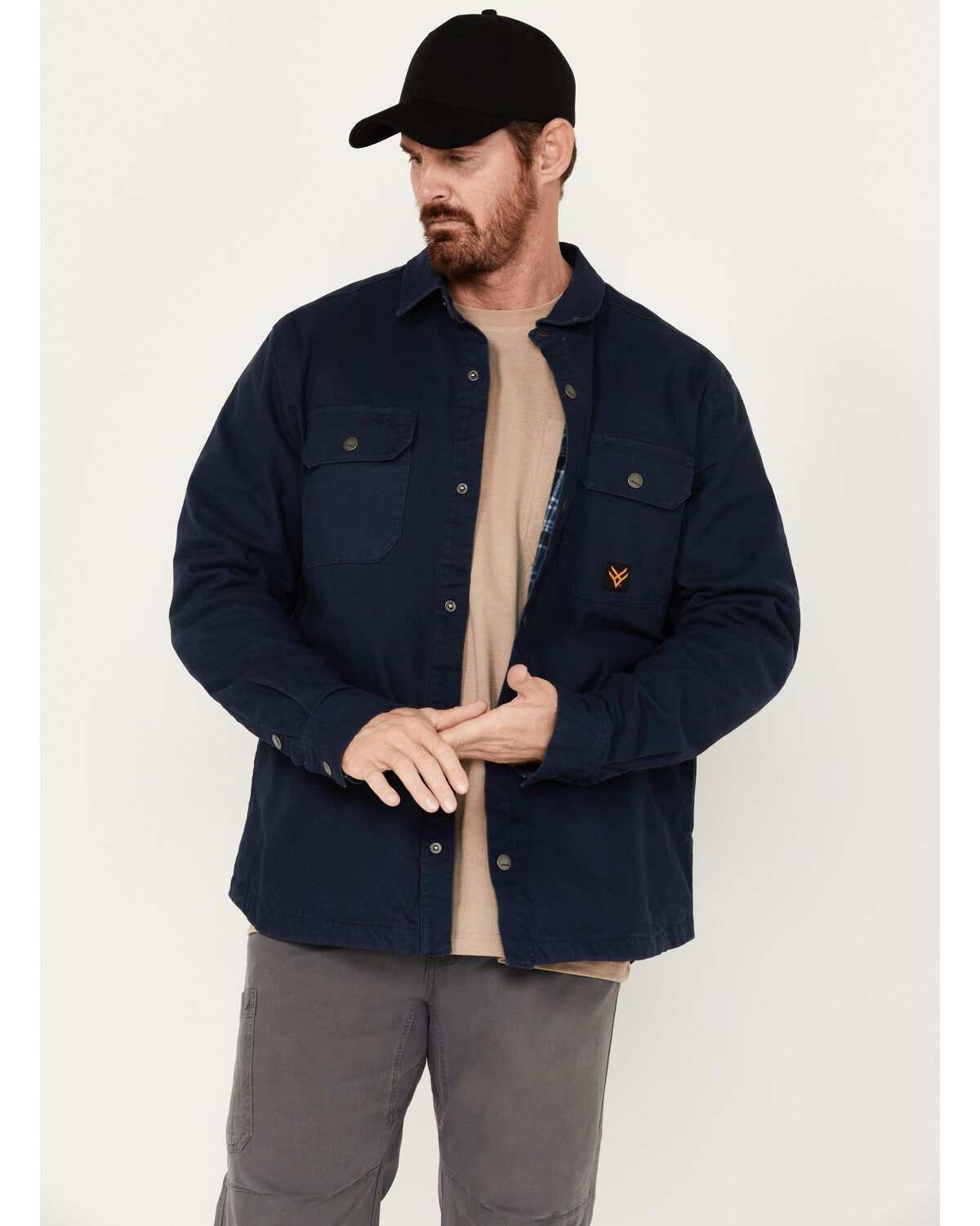 Hawx Men's Weathered Canvas Fleece Lined Jacket, Navy