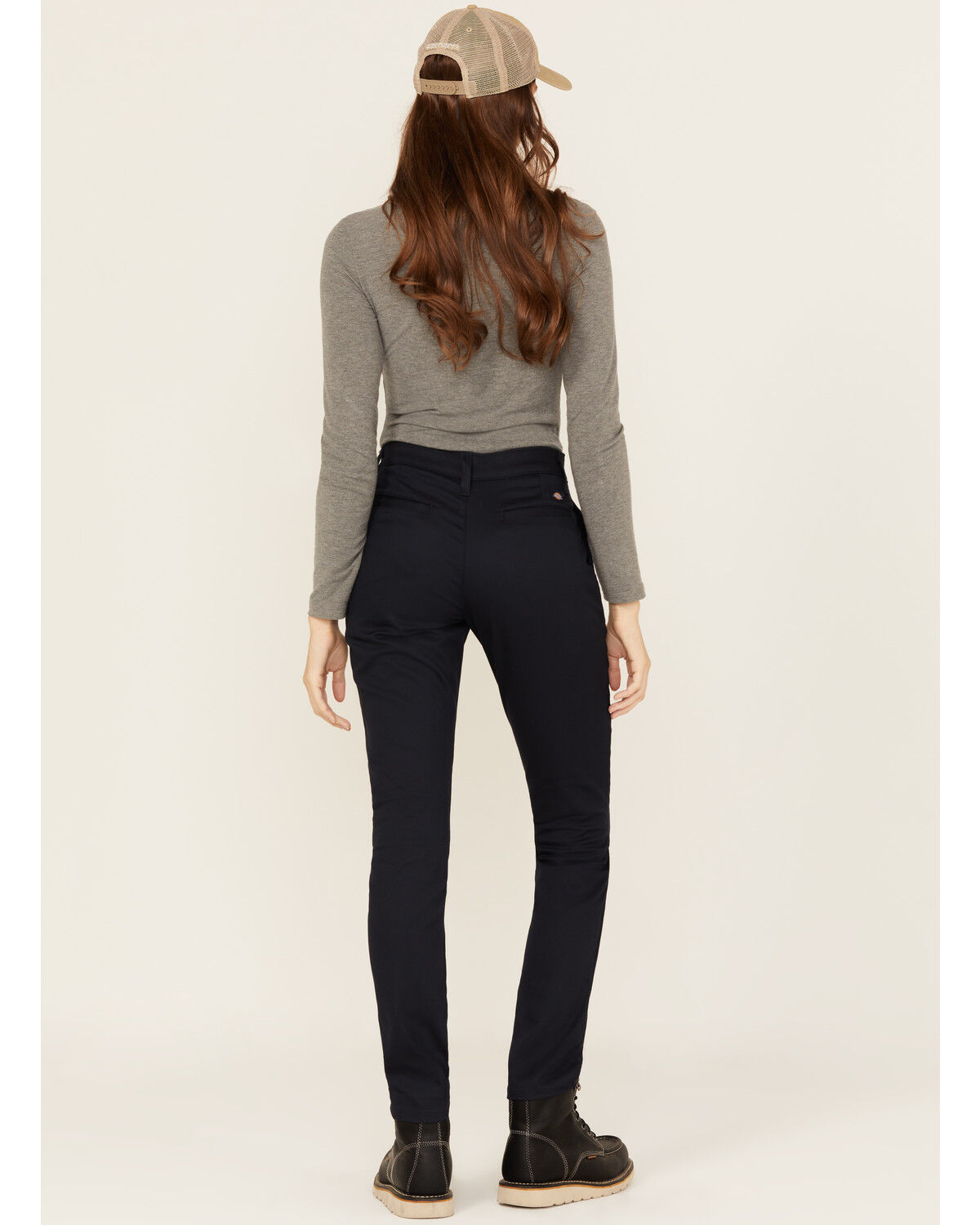 Dickies Women's Mid Rise Skinny Stretch Twill Work Pants, Navy