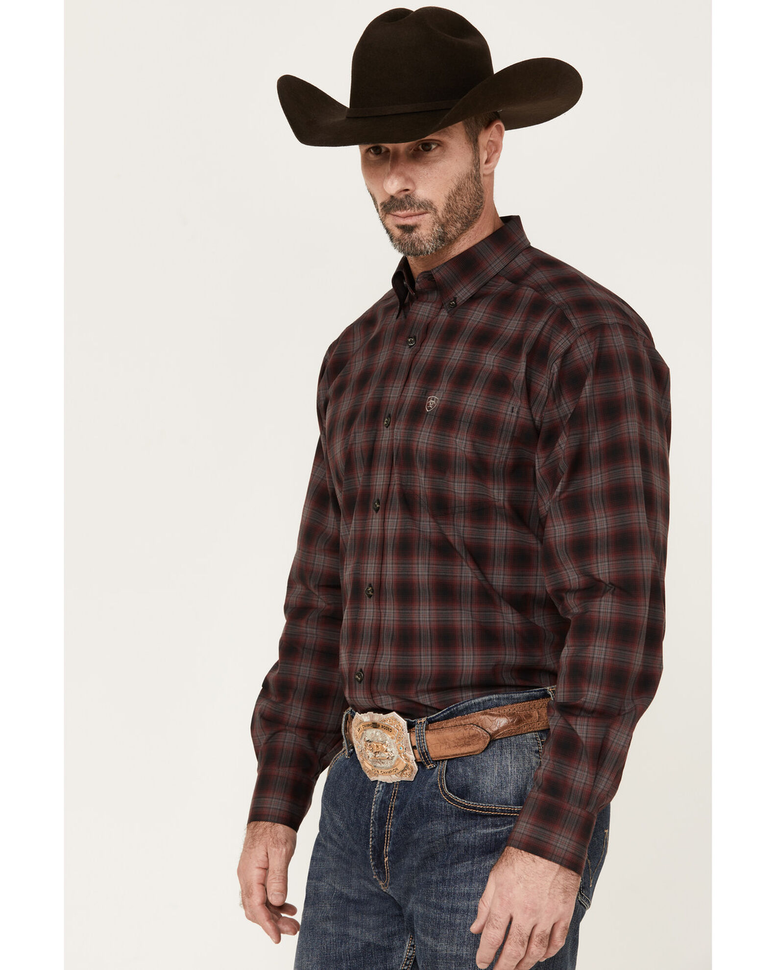 Ariat Men's Pro Series William Stretch Classic Fit Long Sleeve Button ...