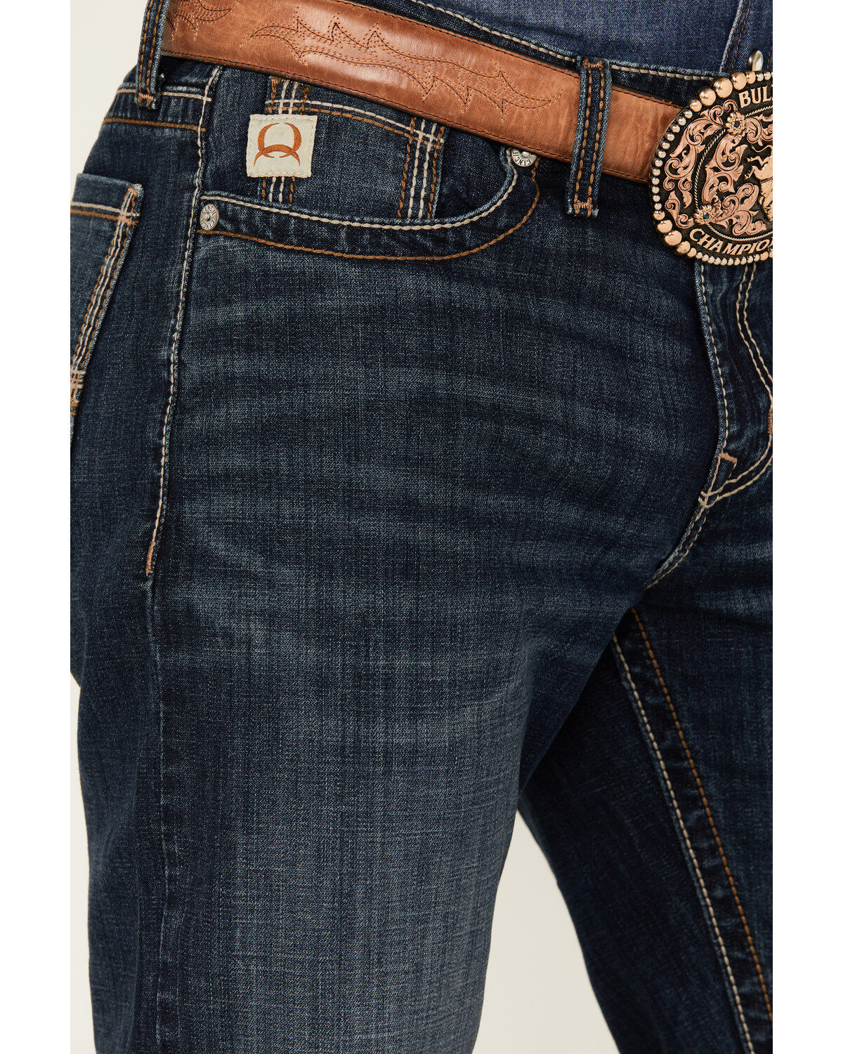 Cinch Men's Grant Dark Stonewash Relaxed Bootcut Stretch Performance Jeans,
