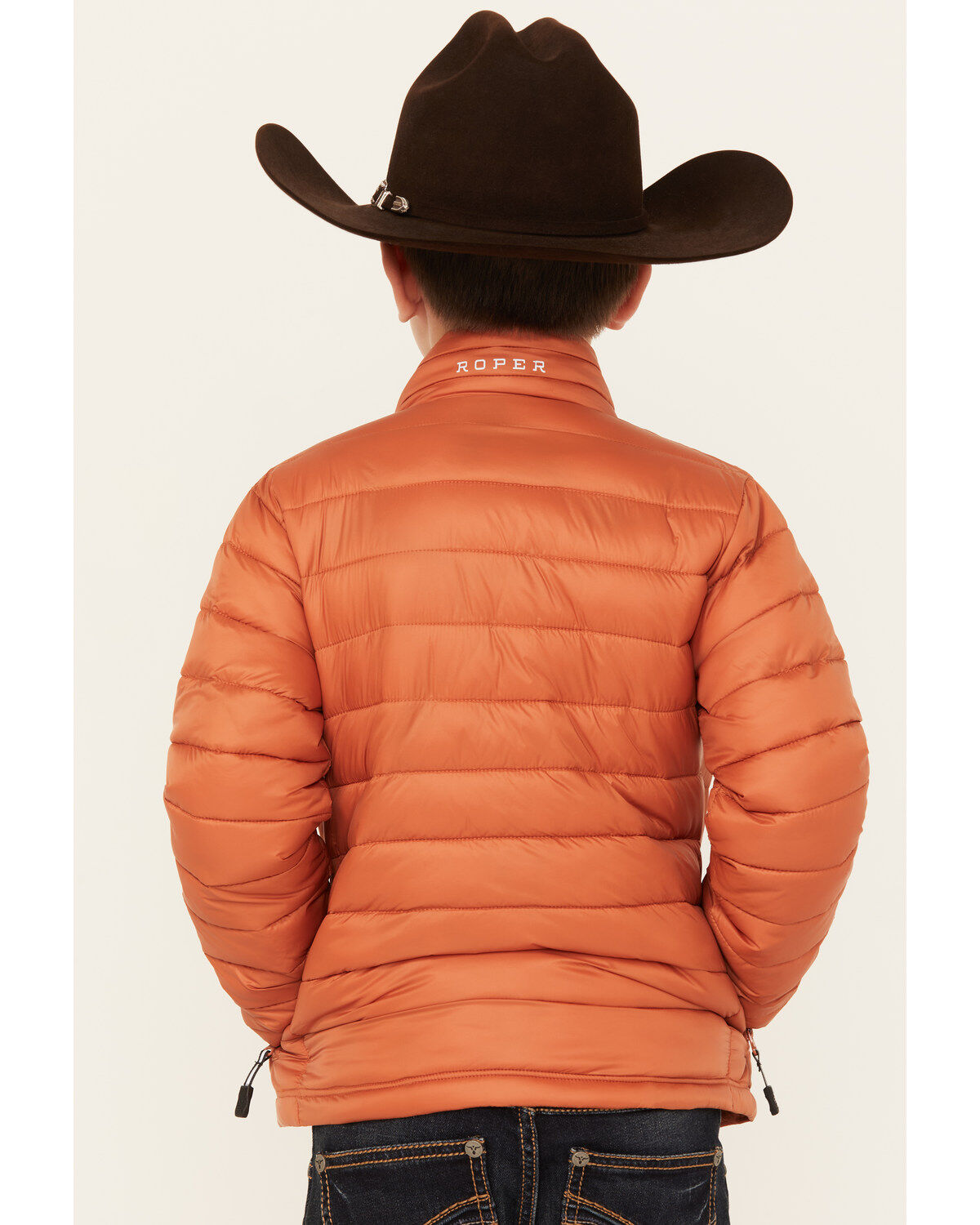 Roper Boys' Quilted Parachute Puffer Jacket, Orange