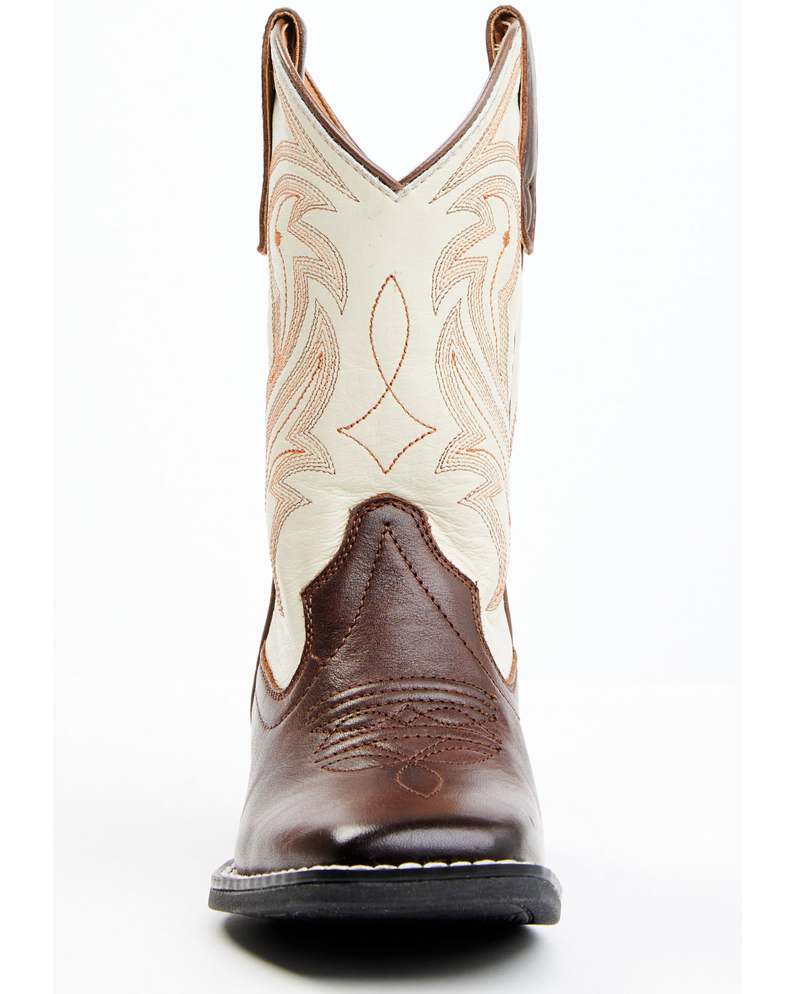 RANK 45® Boys' Austin Western Boots - Broad Square Toe, Ivory