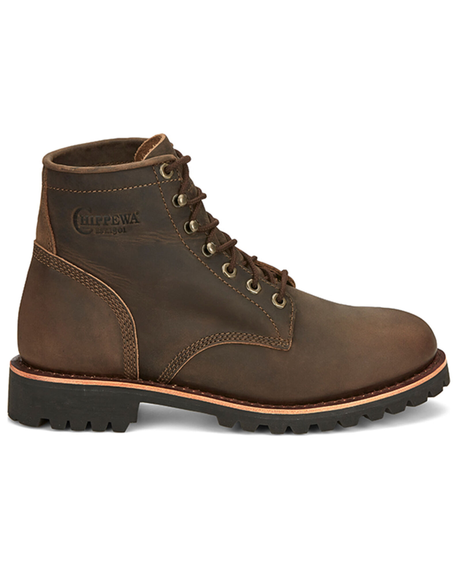 Chippewa Men's Classic 2.0 Wood 6" Work Boots - Round Toe, Bark
