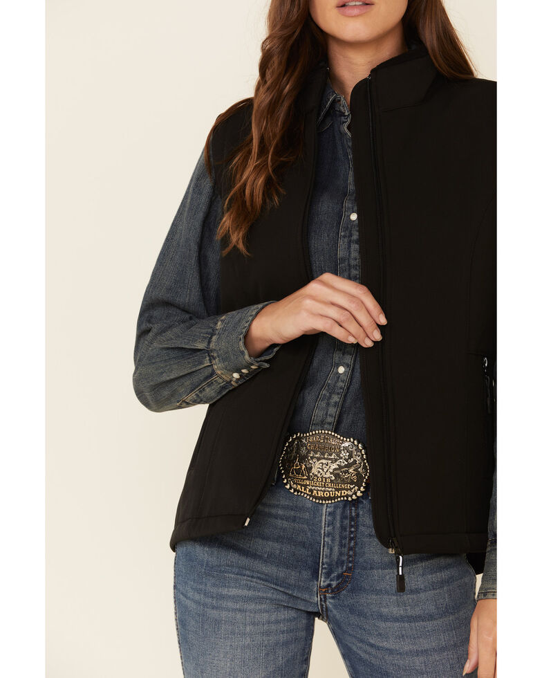 Roper Womens Black Soft Shell Bonded Fleece Lined Vest Boot Barn