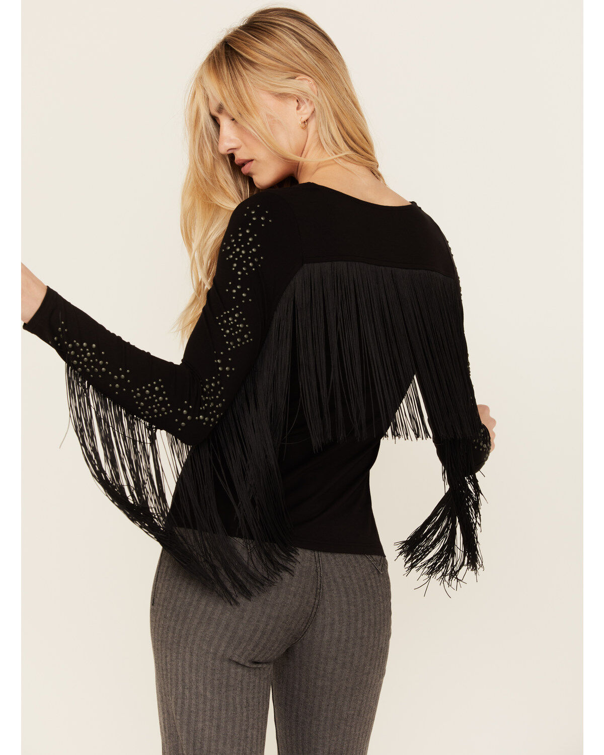 Product Name: Idyllwind Women's Doris Studded Fringe Long Sleeve Top