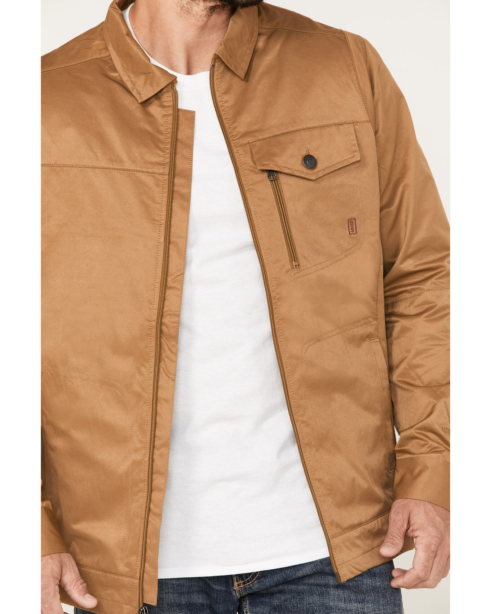 Brothers and Sons Men's Badlands Trucker Jacket, Beige/khaki