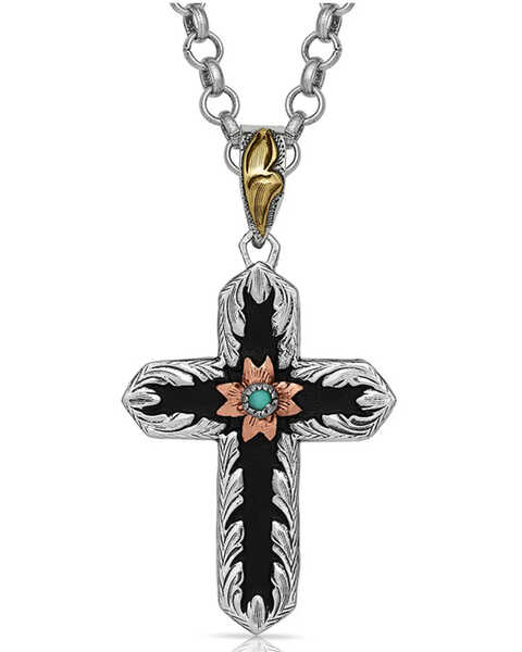 Montana Silversmiths Women's Antiqued Two-Tone Radiating Cross Necklace ... Montana Silversmiths Women's Antiqued Two-Tone Radiating Cross Necklace ...