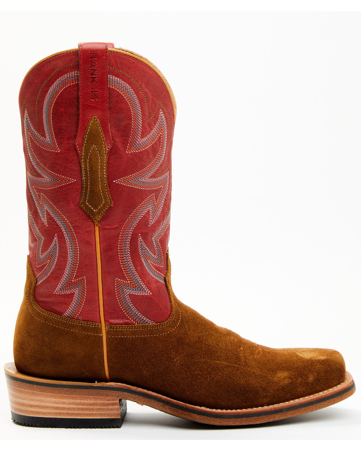 RANK 45® Men's Archer Roughout Western Boots - Square Toe, Red