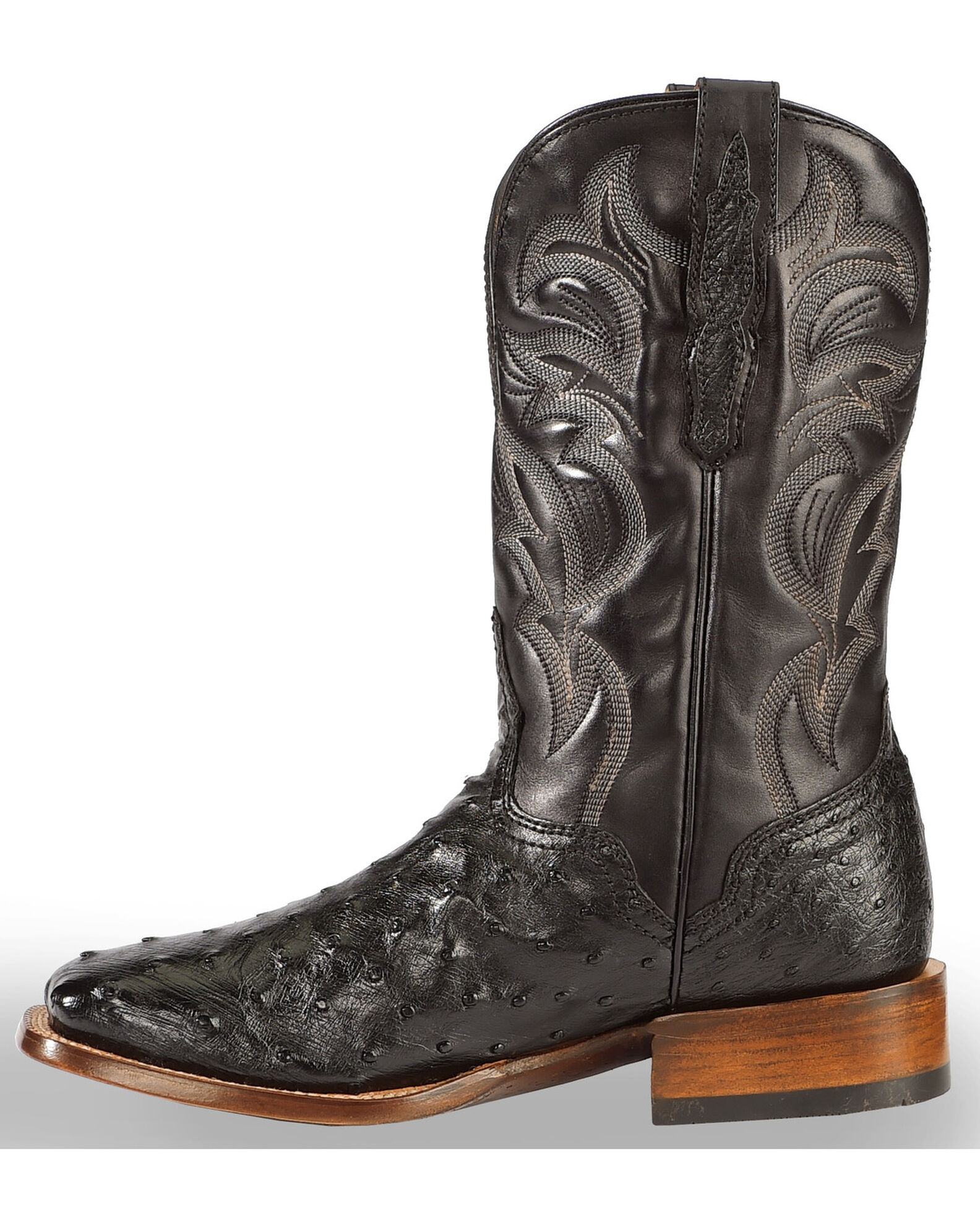 El Dorado Men's Handmade Full Quill Ostrich Stockman Boots - Broad ...