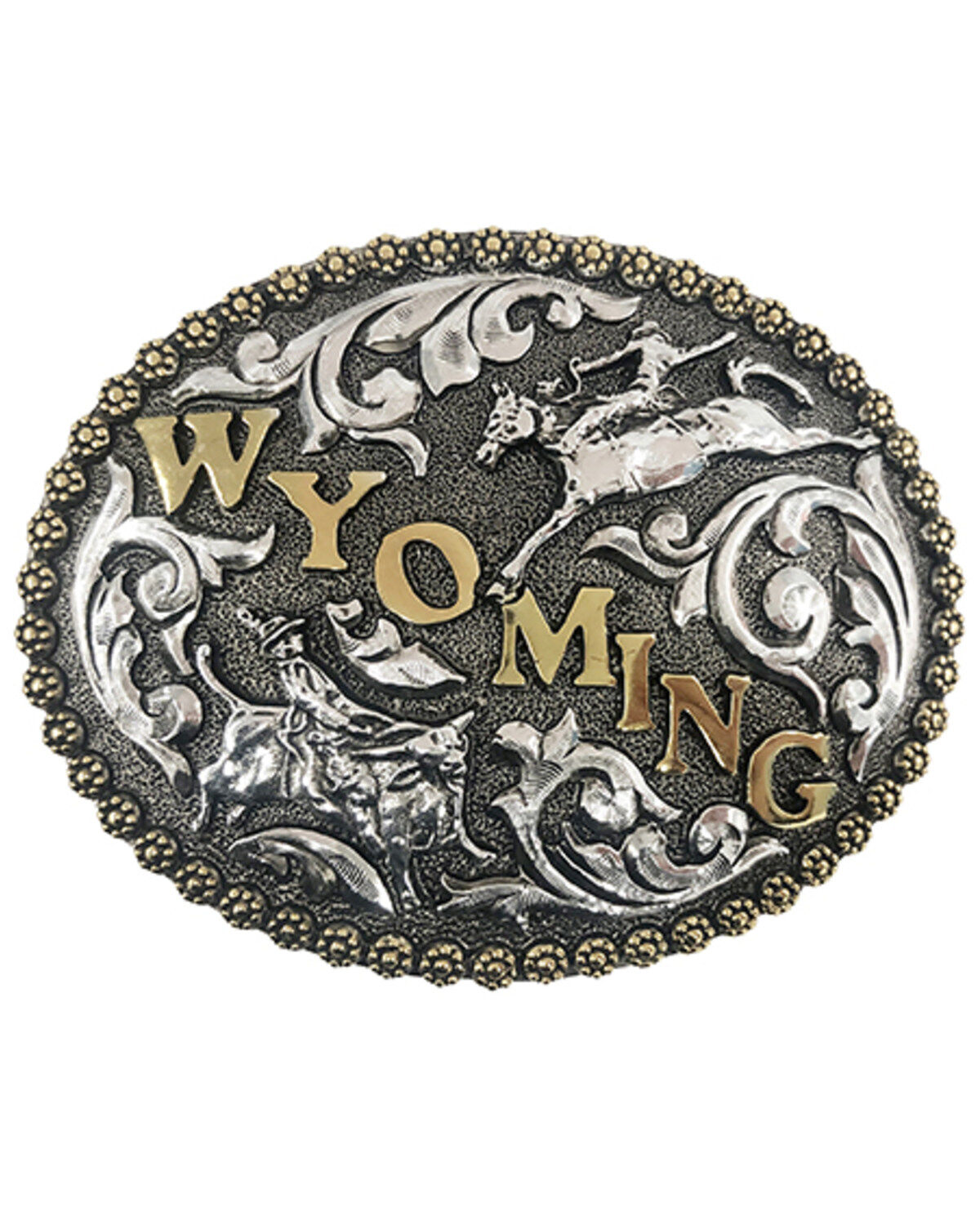 Cody James Men's Wyoming Bronco & Bull Riders Belt Buckle, No Color