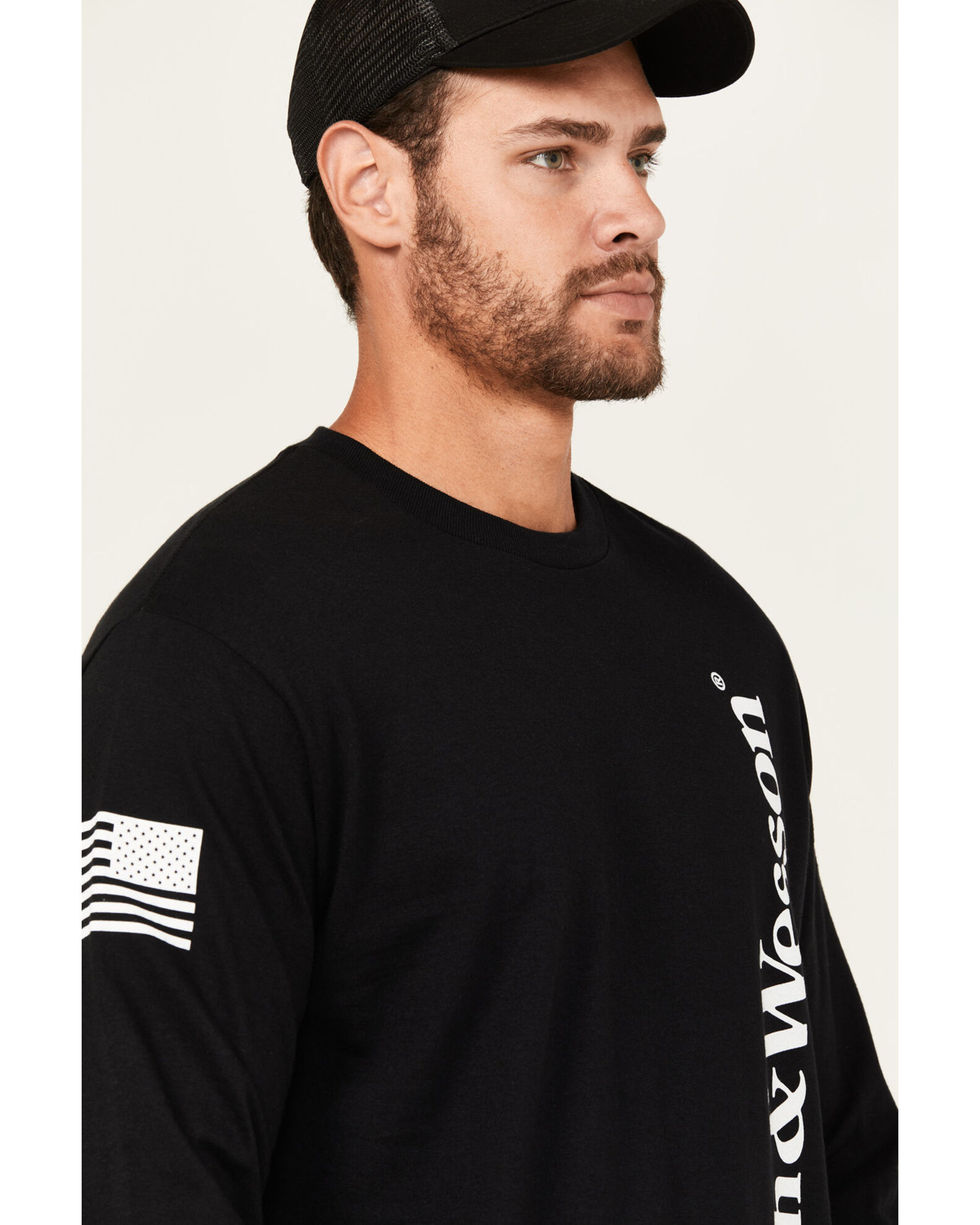 Smith & Wesson Men's Logo Long Sleeve T-Shirt , Black