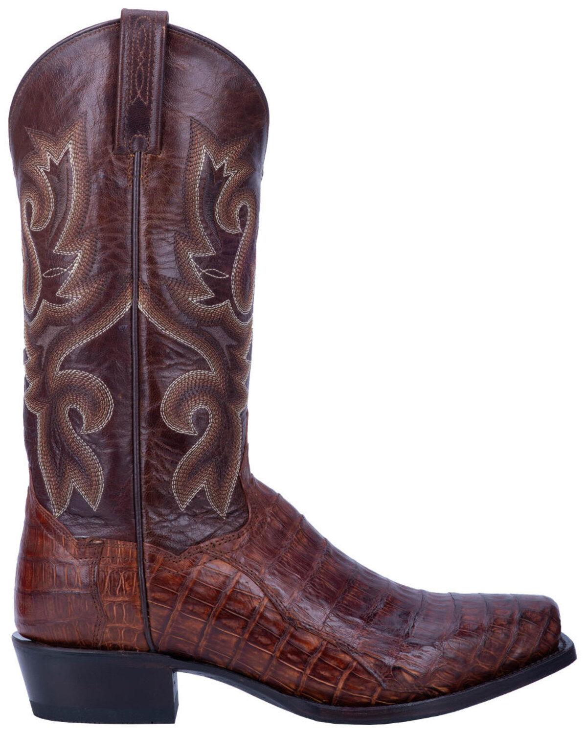 Dan Post Men's Bayou Exotic Caiman Western Boots - Square Toe, Brown