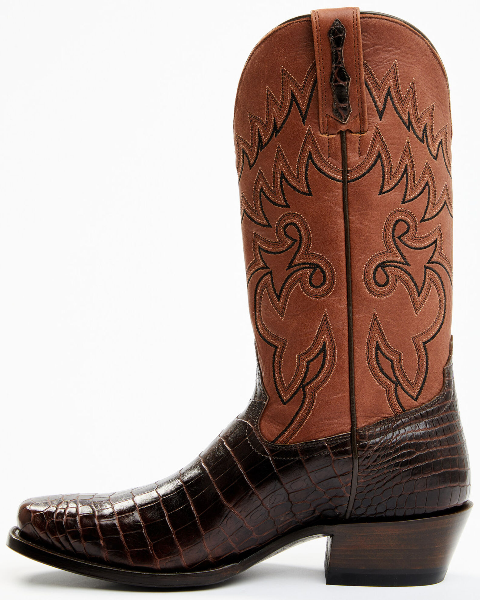 Cody James Mens Exotic Alligator Western Boots Square Toe Chocolate
