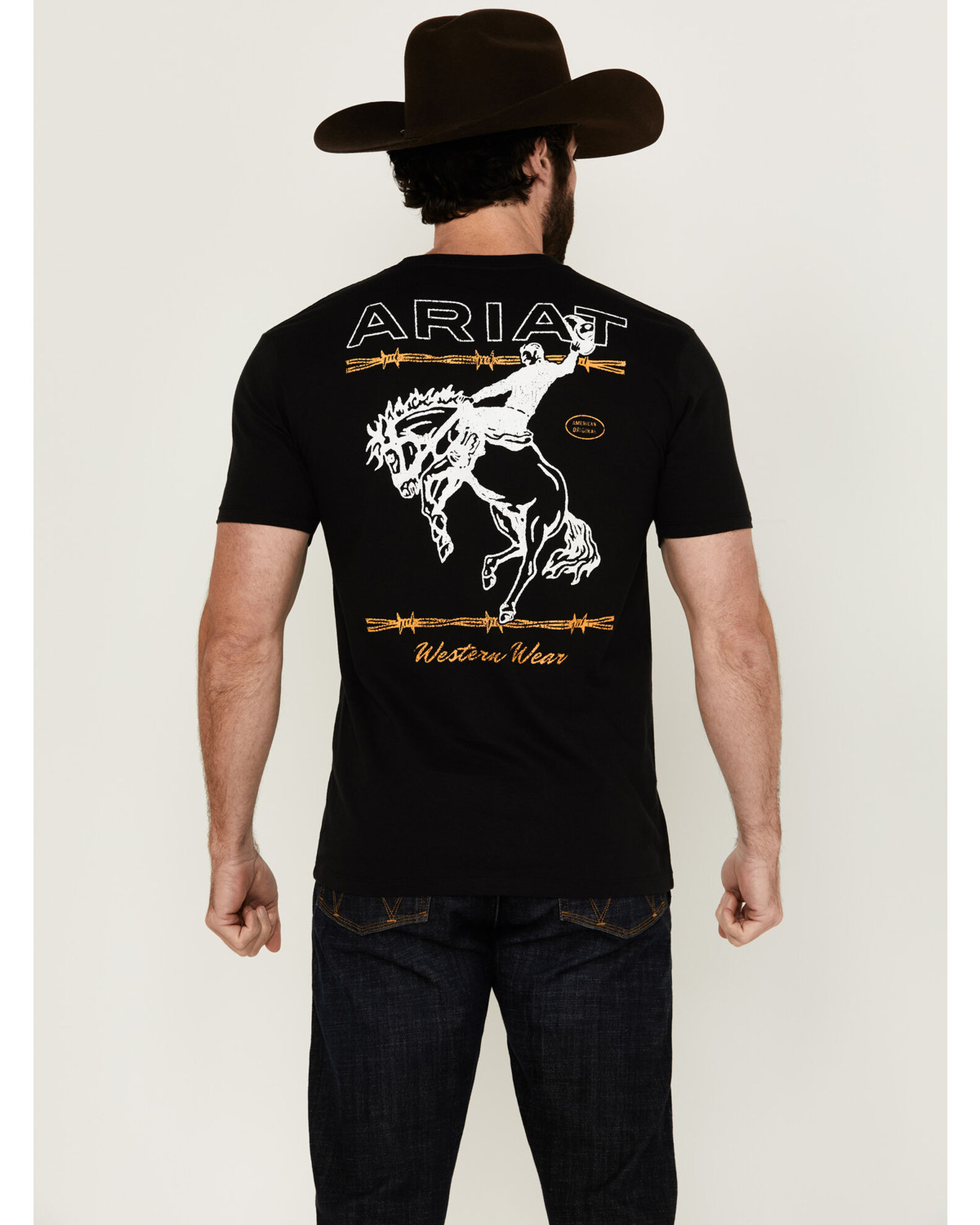 Product Name: Ariat Men's Western Wear Cowboy Short Sleeve Graphic T-Shirt