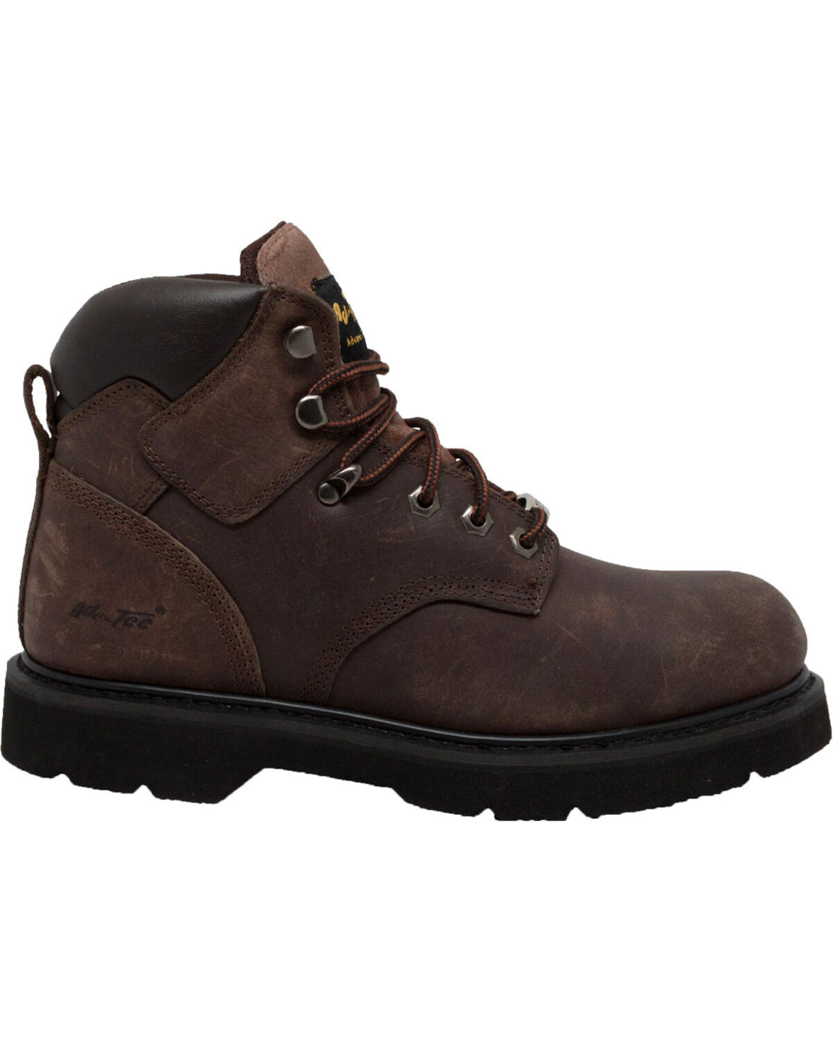 Ad Tec Men's 6" Leather Work Boots - Steel Toe, Brown
