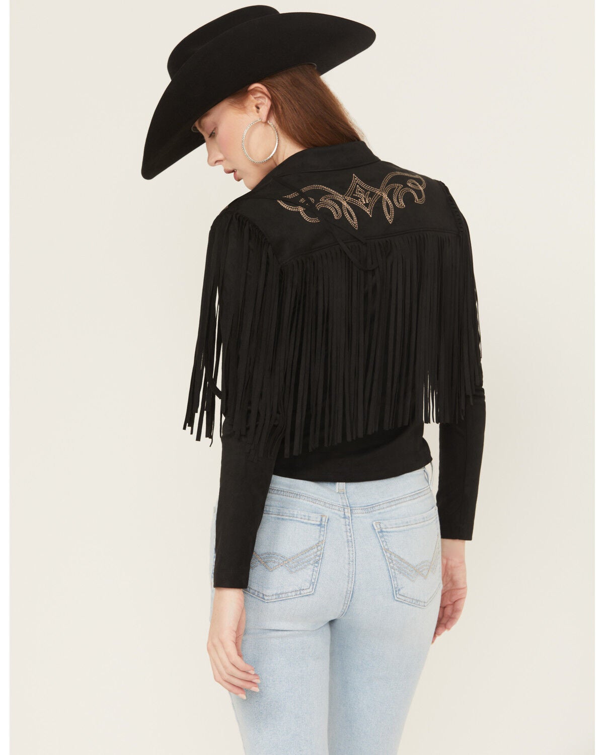 Product Name: Idyllwind Women's McKinney Faux Suede Long Sleeve Fringe Top