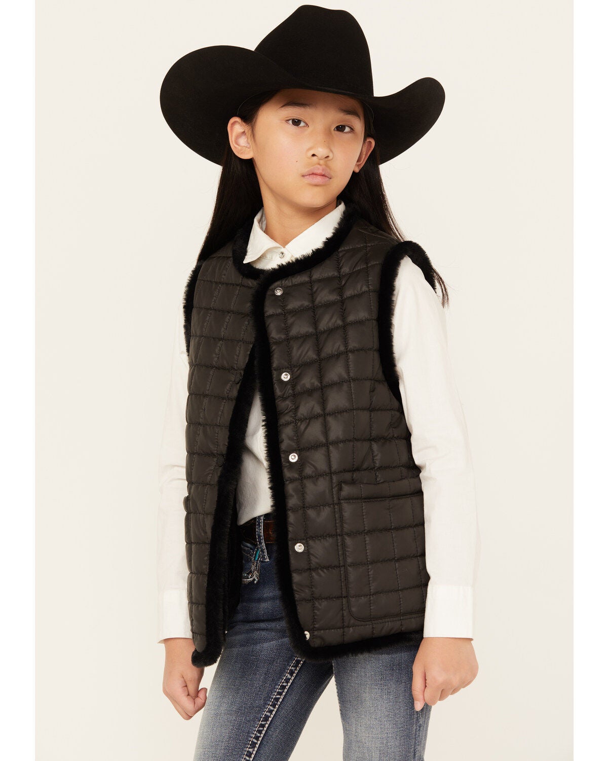 Urban Republic Little Girls' Reversible Faux Fur Vest,