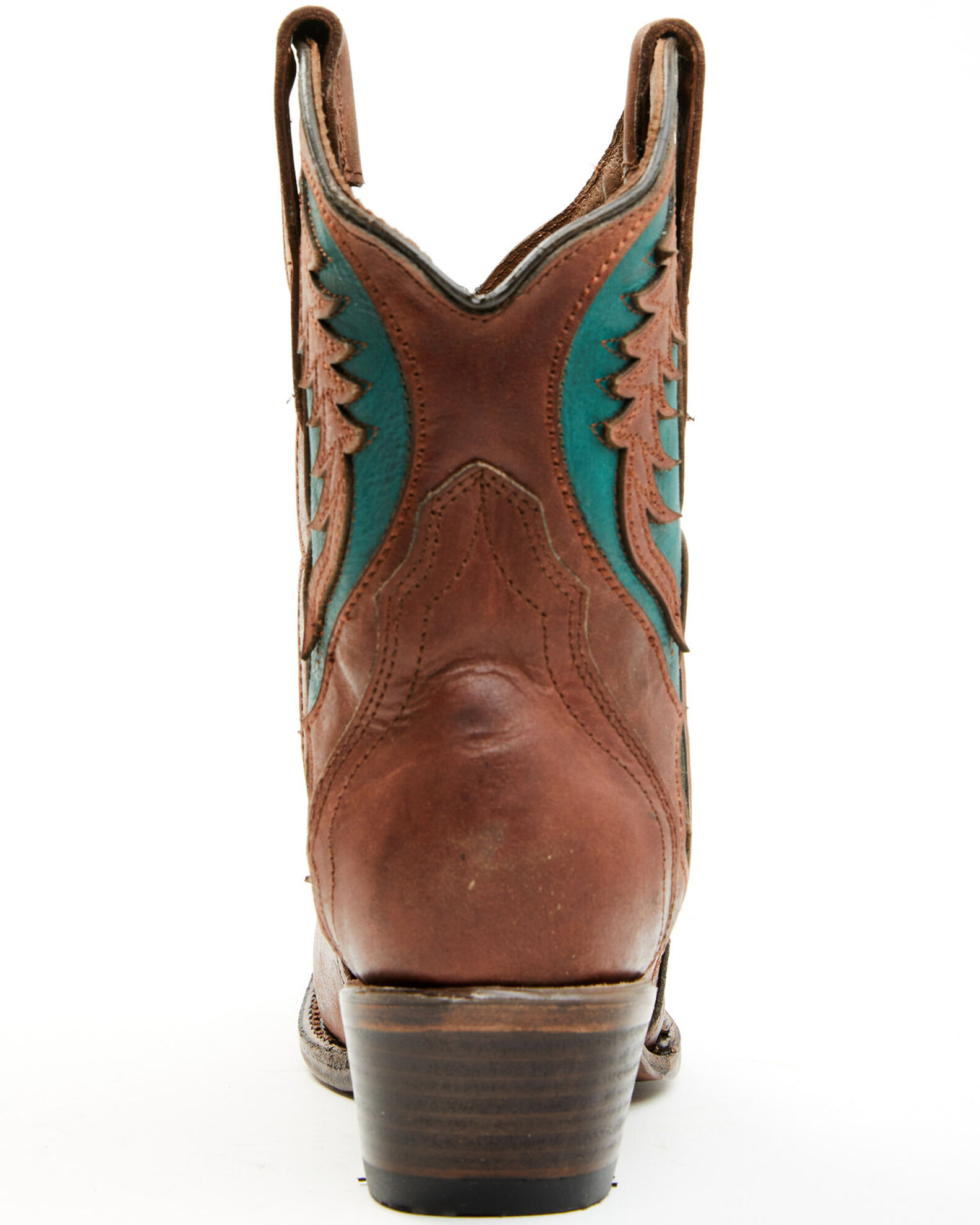 Circle G Womens Inlay Western Booties Snip Toe Brown