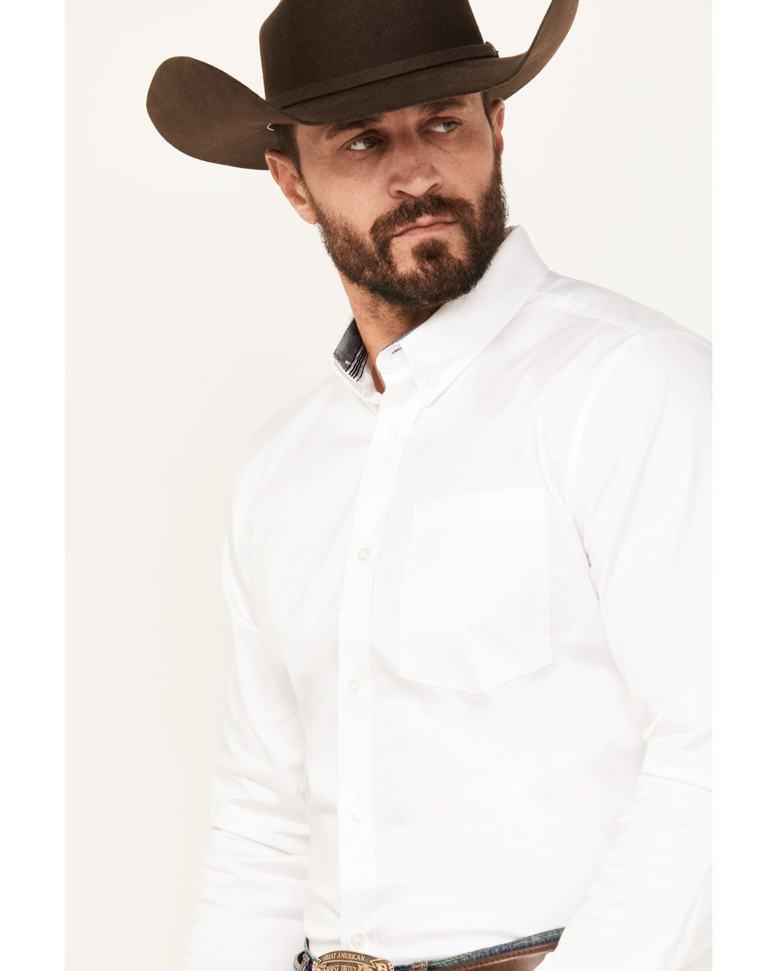 Cody James Mens Basic Twill Long Sleeve Button Down Performance