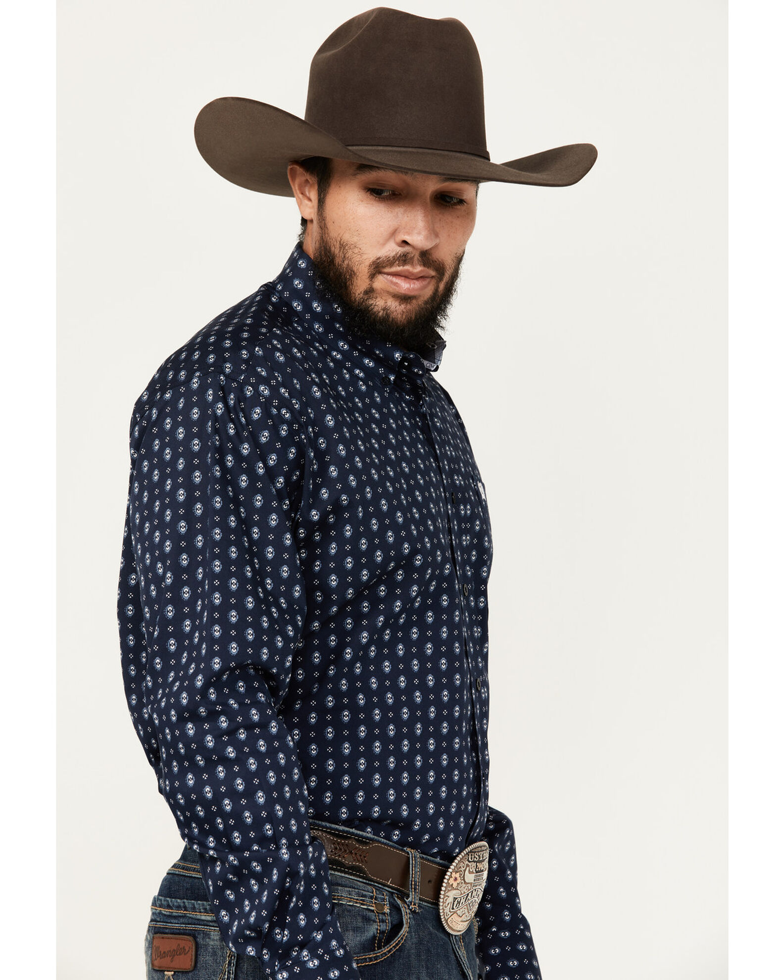 Product Name: Cinch Men's Geo Print Long Sleeve Button-Down Western Shirt